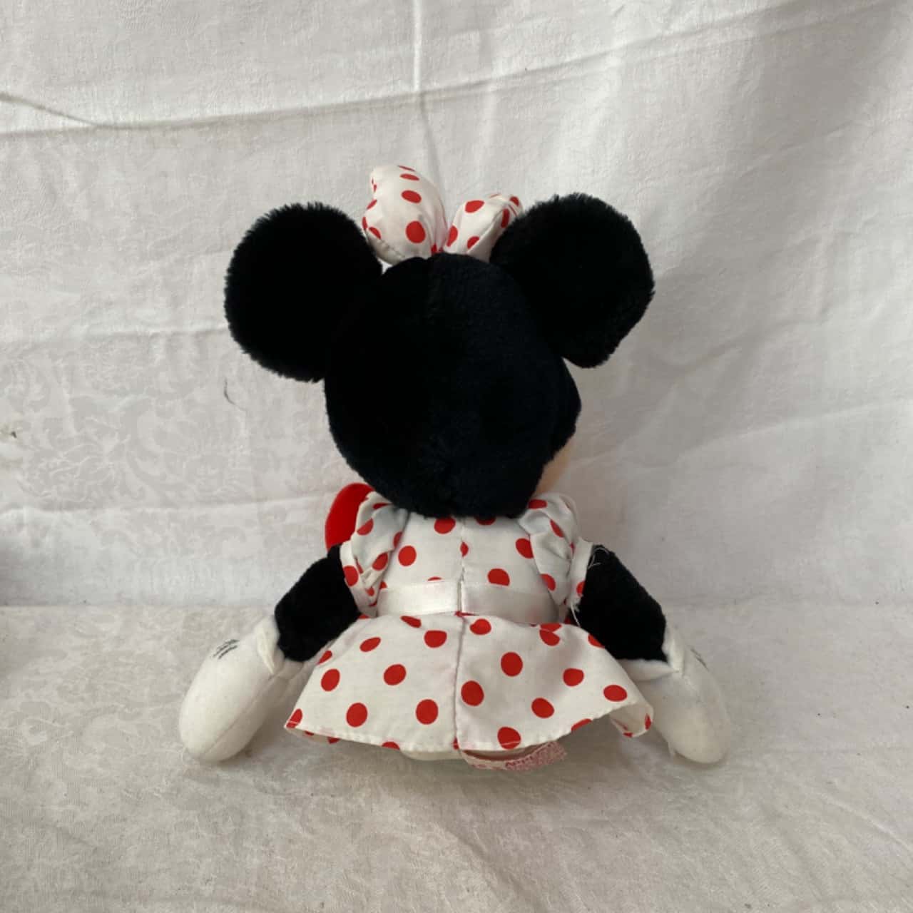 Applause Plush Mini Mouse White with Red Dots Dress