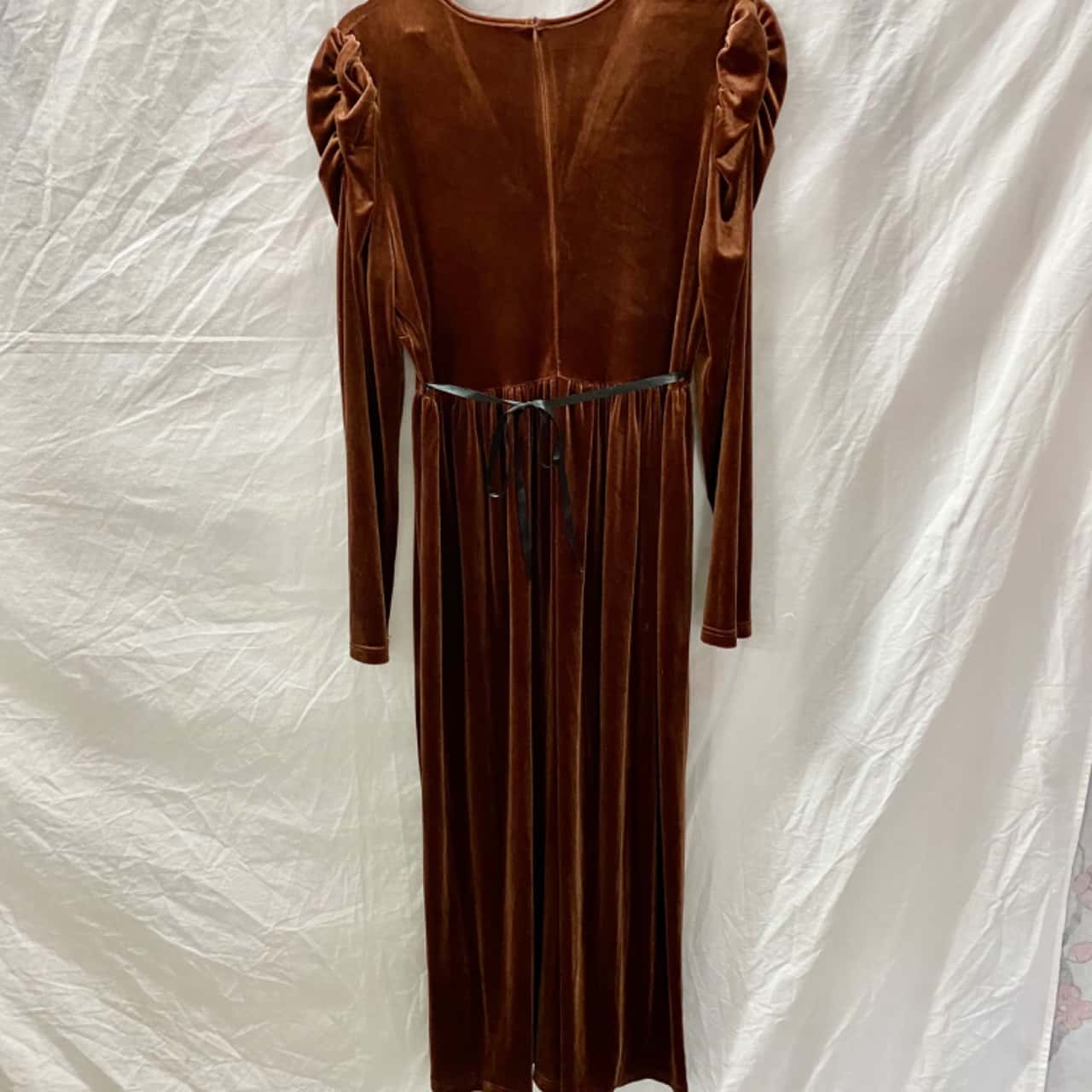 Vintage Chocolate Velour Maxi Dress Size L Brans Shein(s)