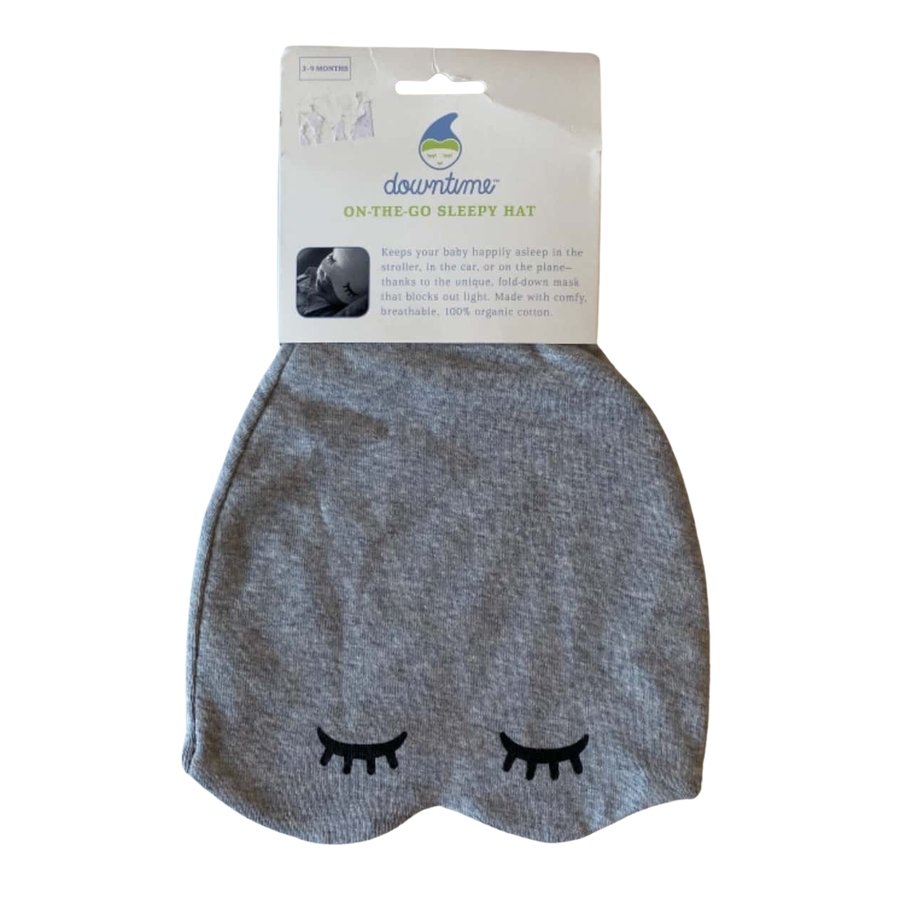 Zoe B Organic Baby's Size 3-9m Downtime On-The-Go Sleepy Hat Grey - New ...