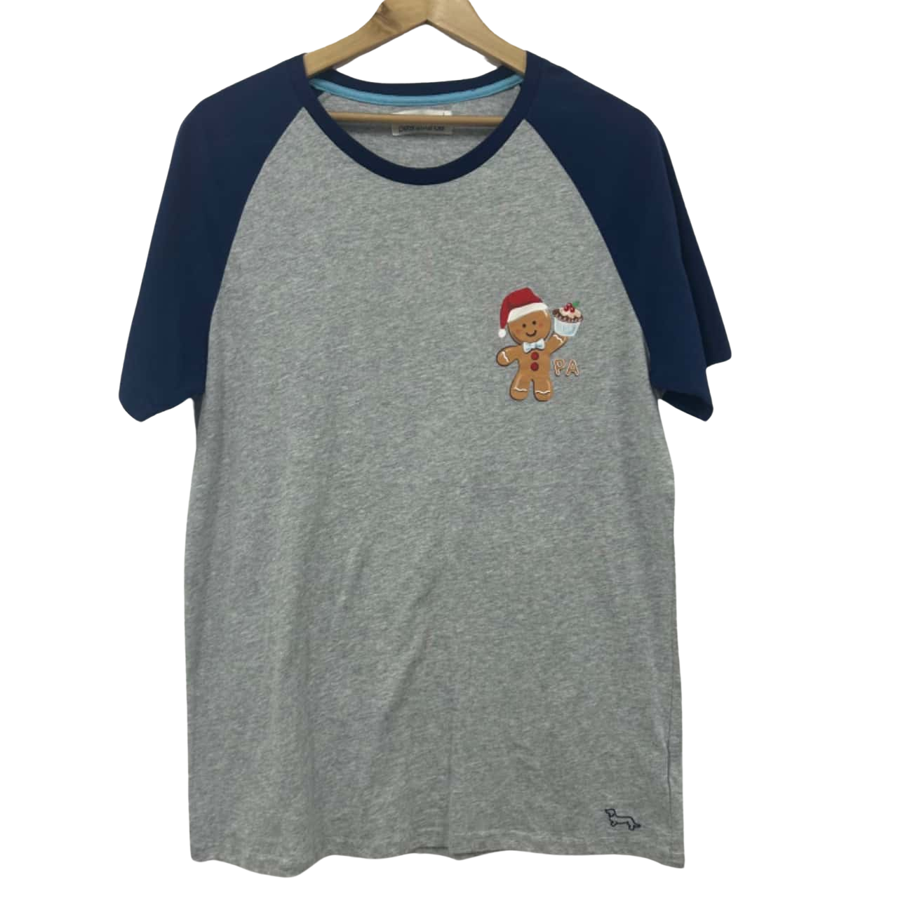 Peter Alexander Unisex Size L Grey Gingerbread Pyjama Top