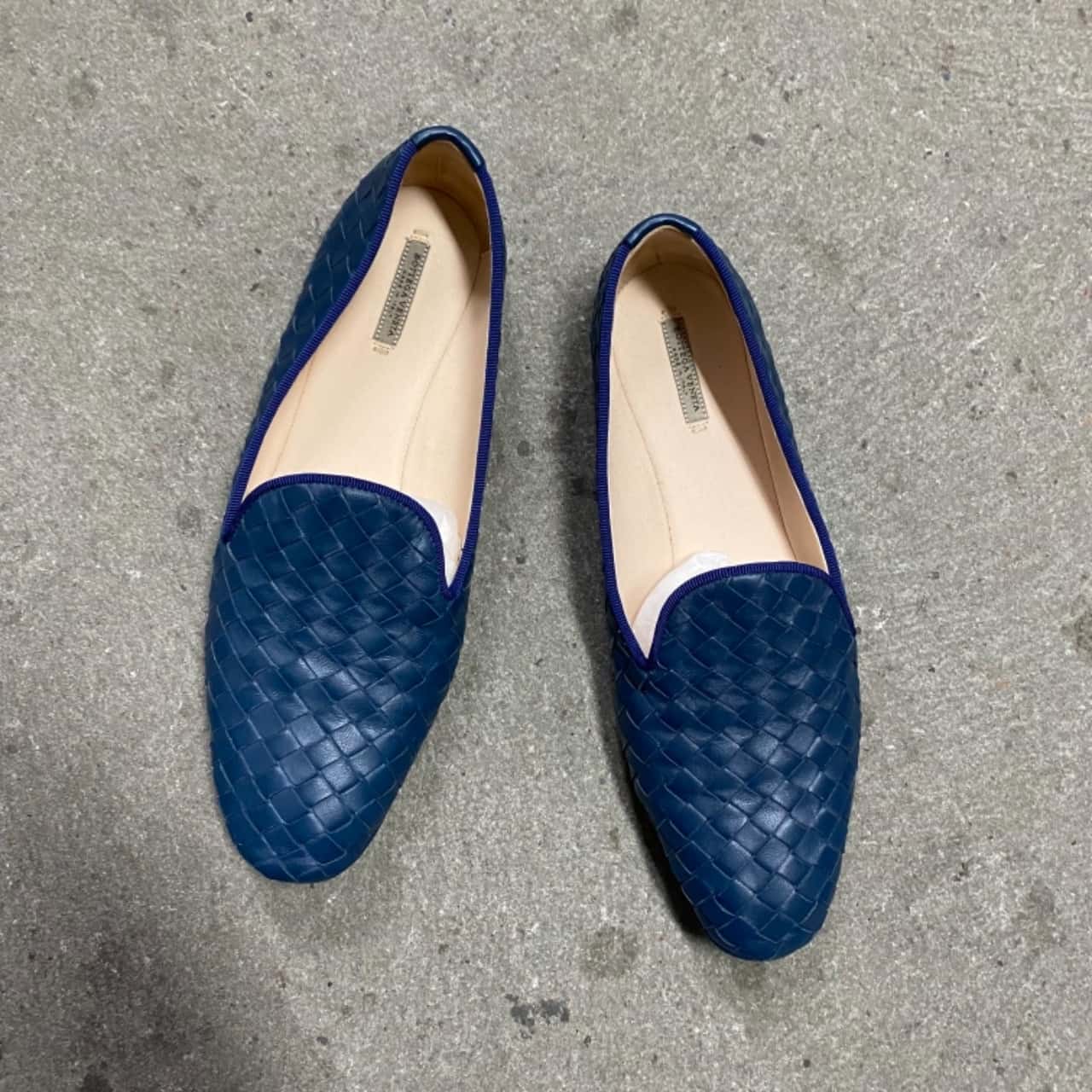 Bottega Veneta Womens Size 36.5 Navy Blue Ballet Flats(s)