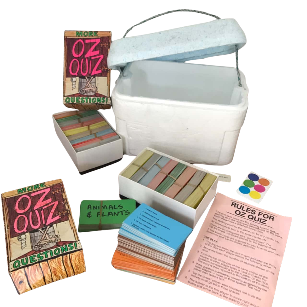 Vintage Aussie Board Game OZ Quiz in Original Polystrene Esky Box