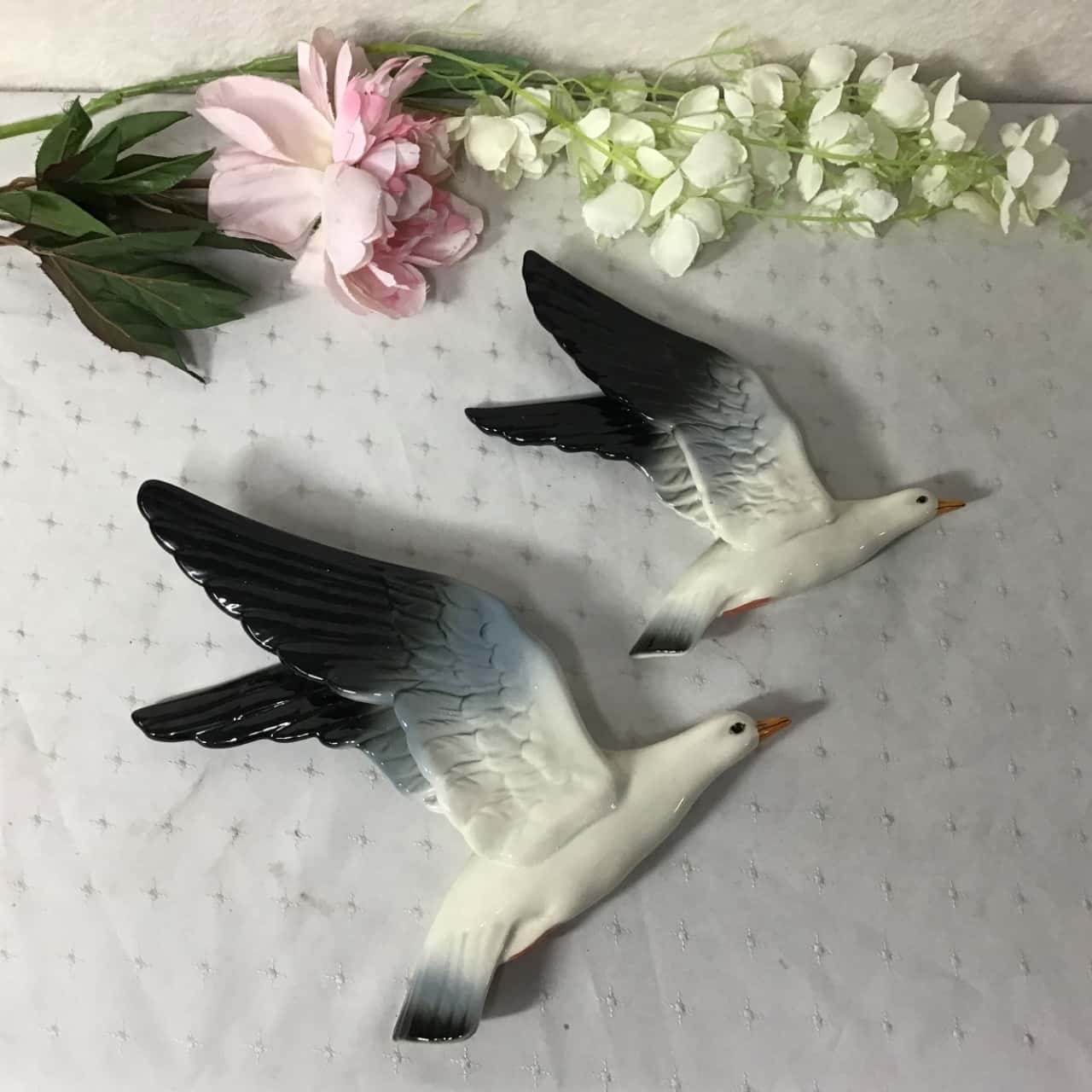 Vintage Beswick Pair of Flying Seagull Wall Plaques(s)