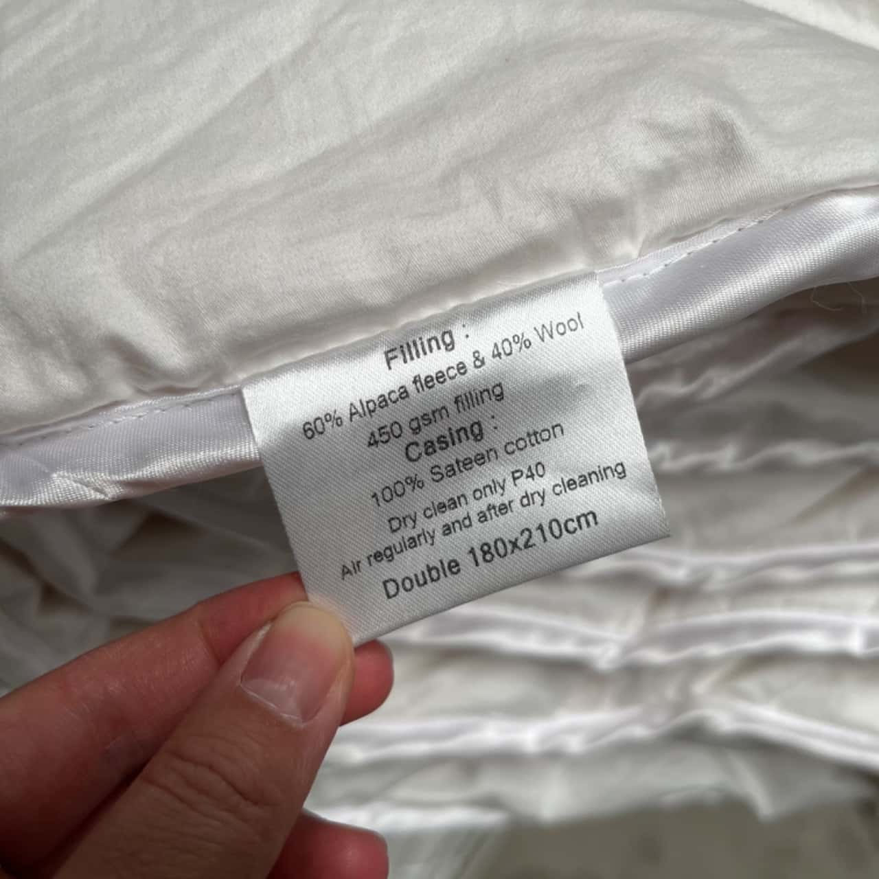 Kelly Windsor Alpaca Classic 450 Double Quilt White(s)