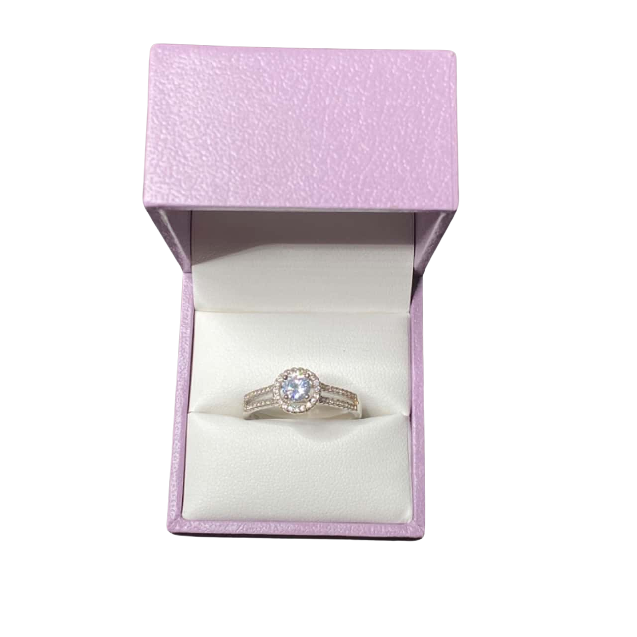 Silver 925 White Stone Circle Ring (s)