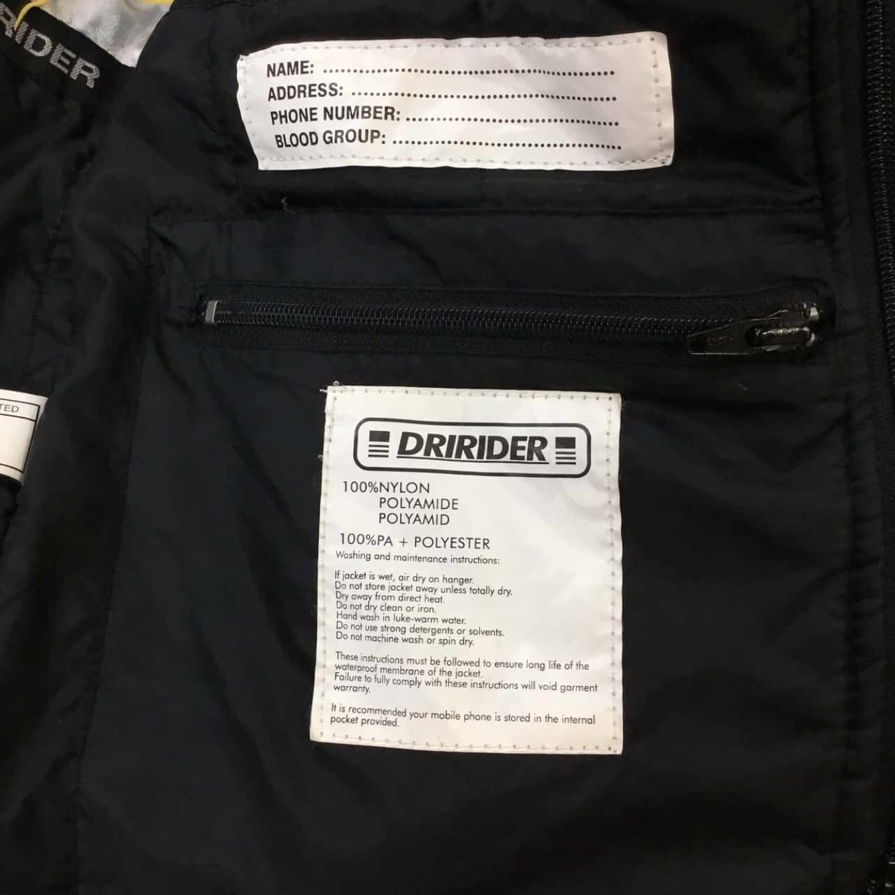 Dri Rider Mens Jacket and 2x Pants Size 52/42L Black