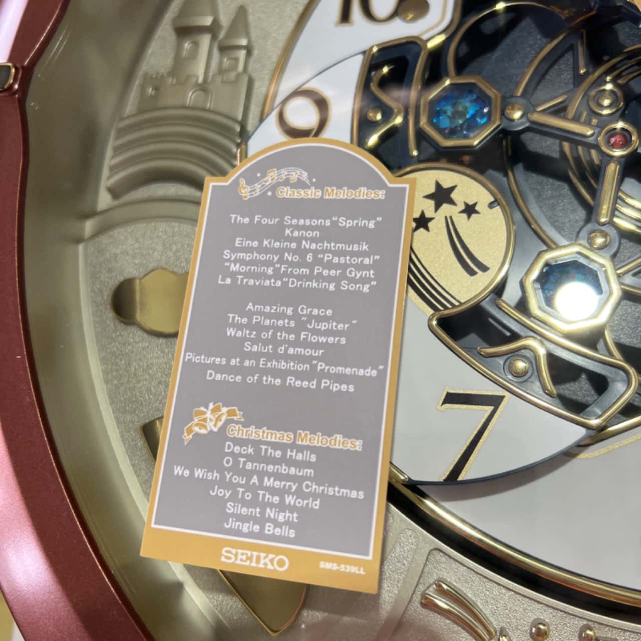 SEIKO QXM378-B Wall Clock Analog 52 Melody In Motion Song Automation ...