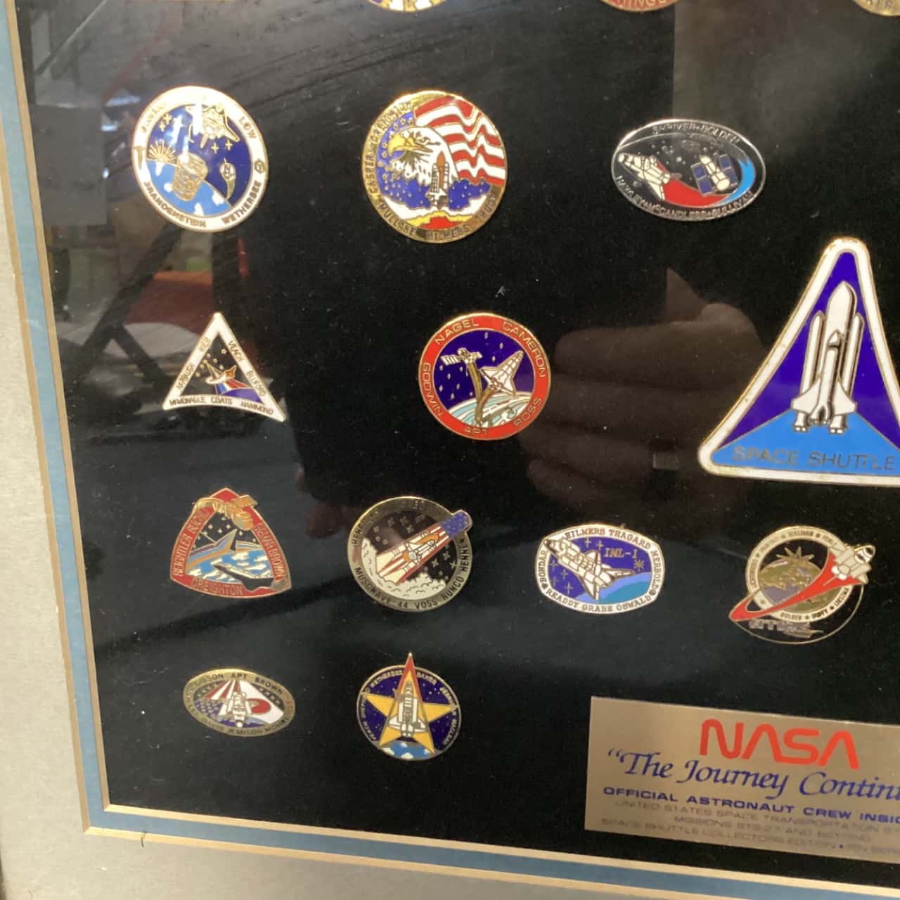 Framed Vintage NASA “The Journey Continues” Pin Set(s)