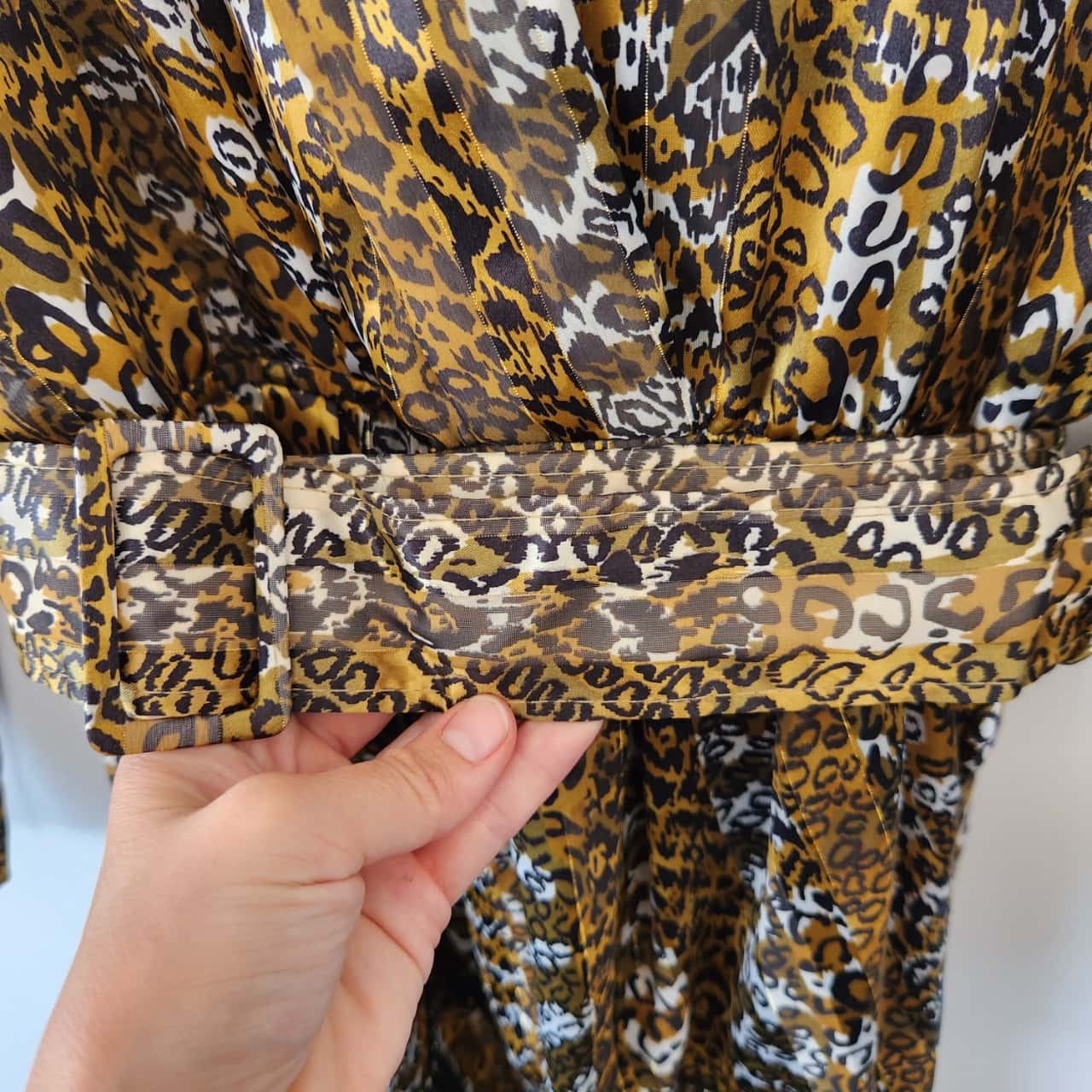 Vintage Ricki Renee Sydney Leopard Print 80s Midi Long Sleeve Dress ...