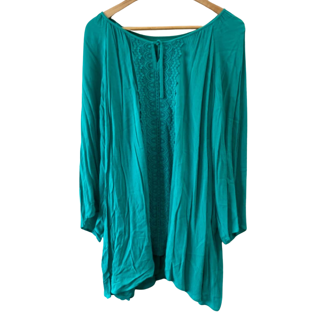 Beme Women s Size 24 Plus Size 3 4 Sleeve Green Loose Fitting Top Beme Women s Size 24 Plus Size 3 4 Sleeve Green Loose Fitting Top