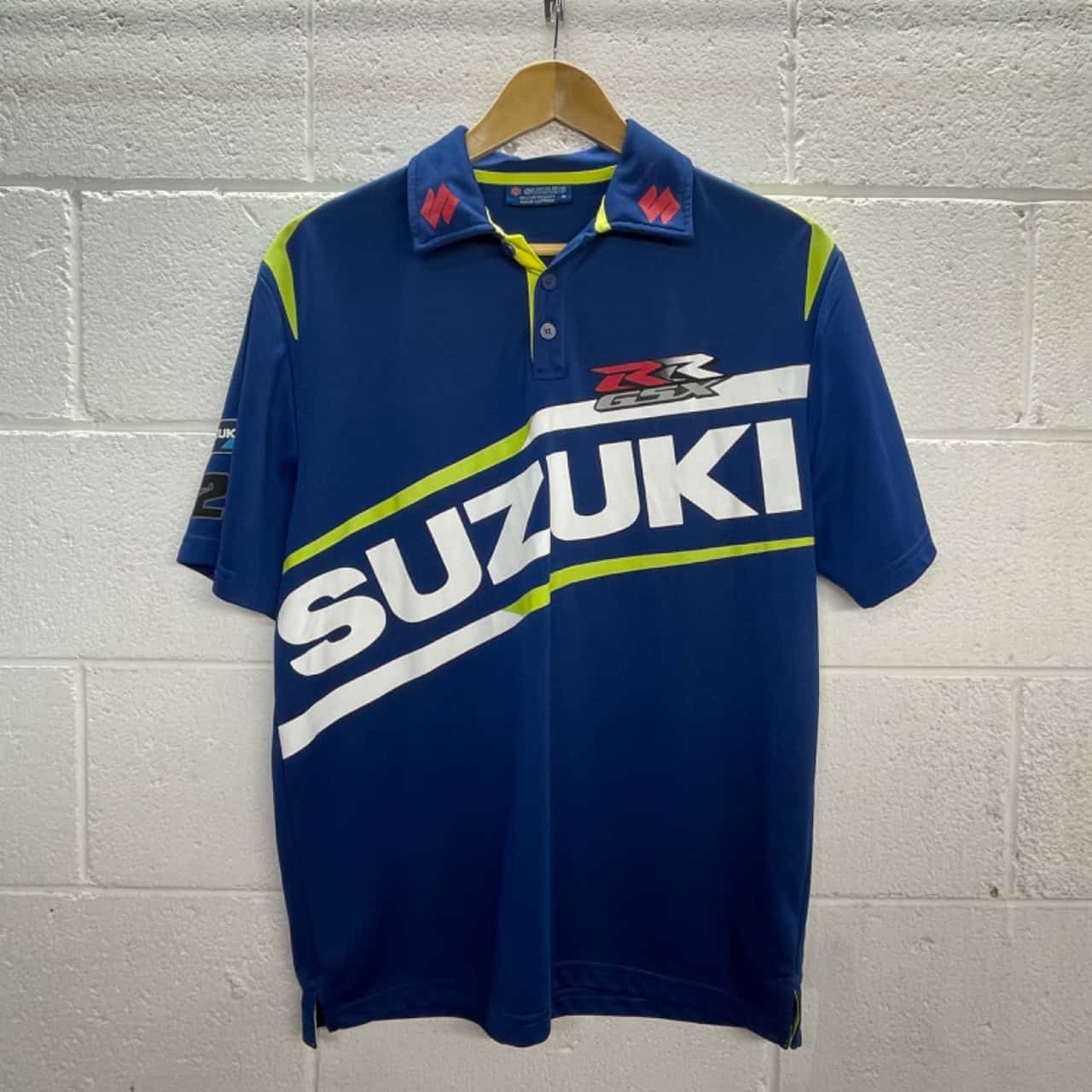 Mens Suzuki Moto GP GSX Size M Polos Blue/ Green/ Red (s)