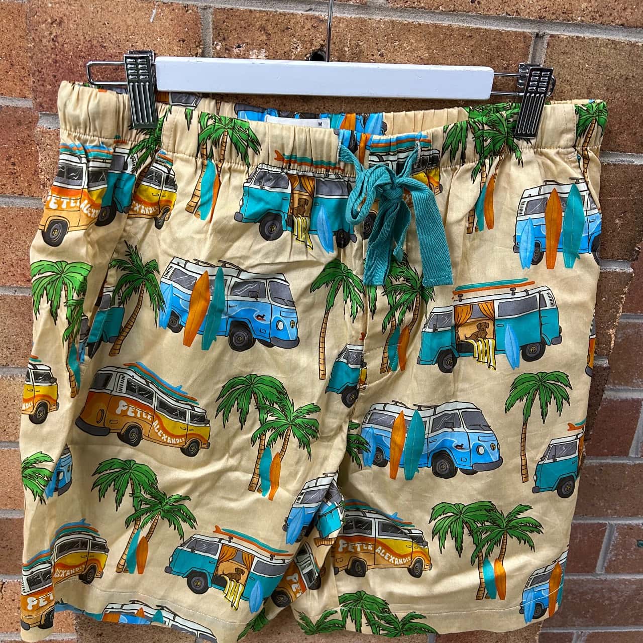 Peter Alexander Mens Size M Green Combi Pattern Pj Shirt and Boxer Set