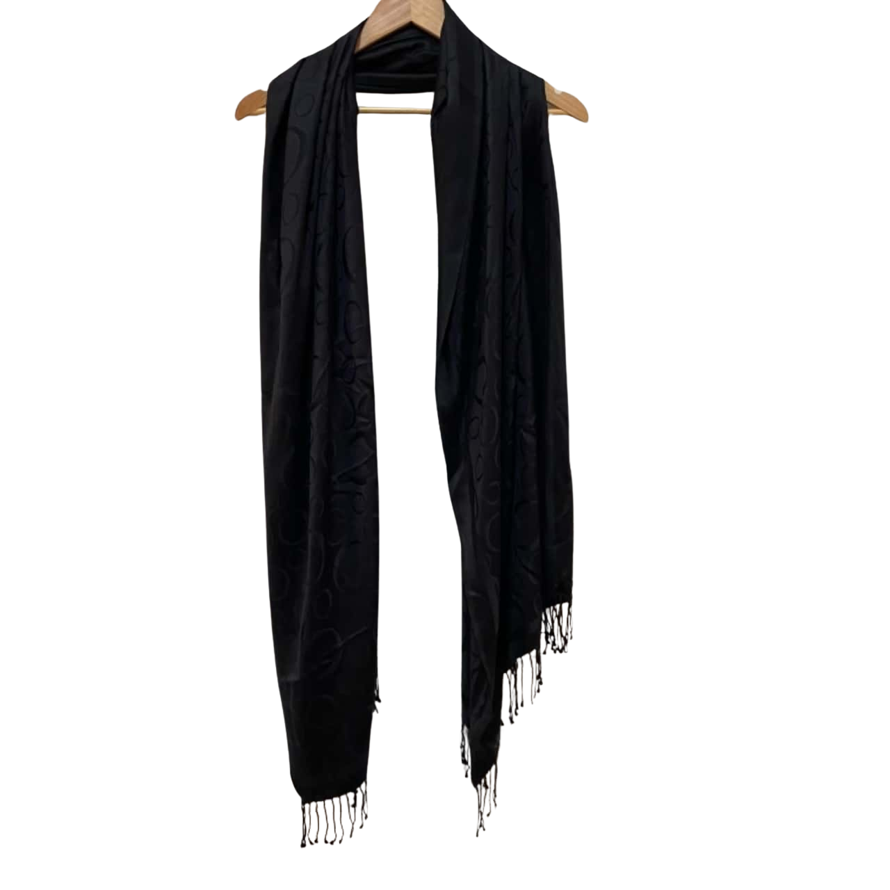 Black Long Scarf Circular Pattern