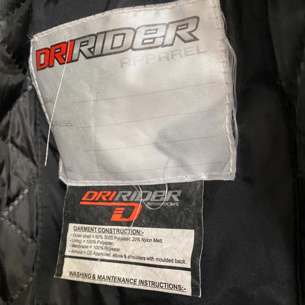 Dri Rider Mens Size XXL Black Bike Jacket (s)