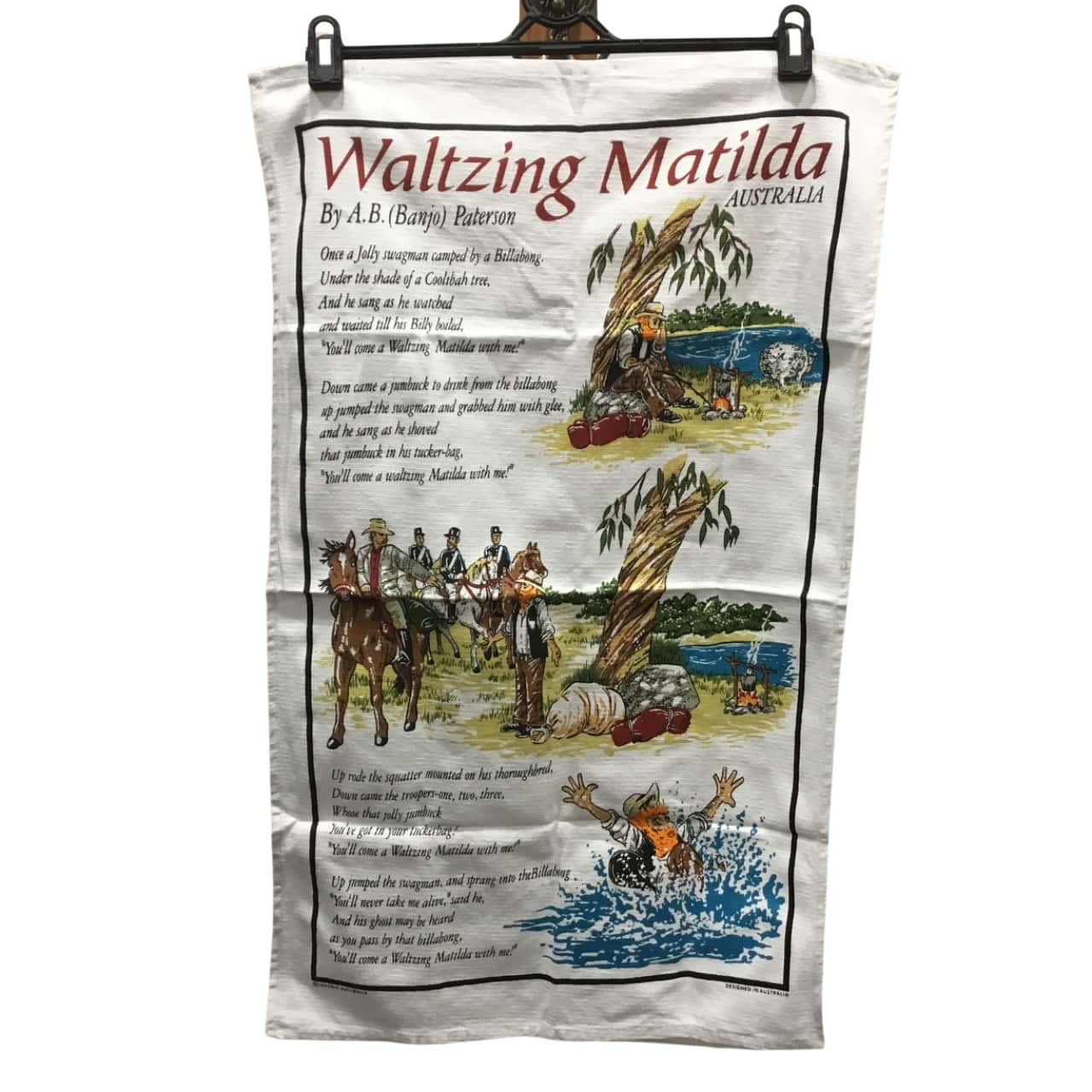 Souvenir Banjo Patterson 100 % Cotton Tea Towel