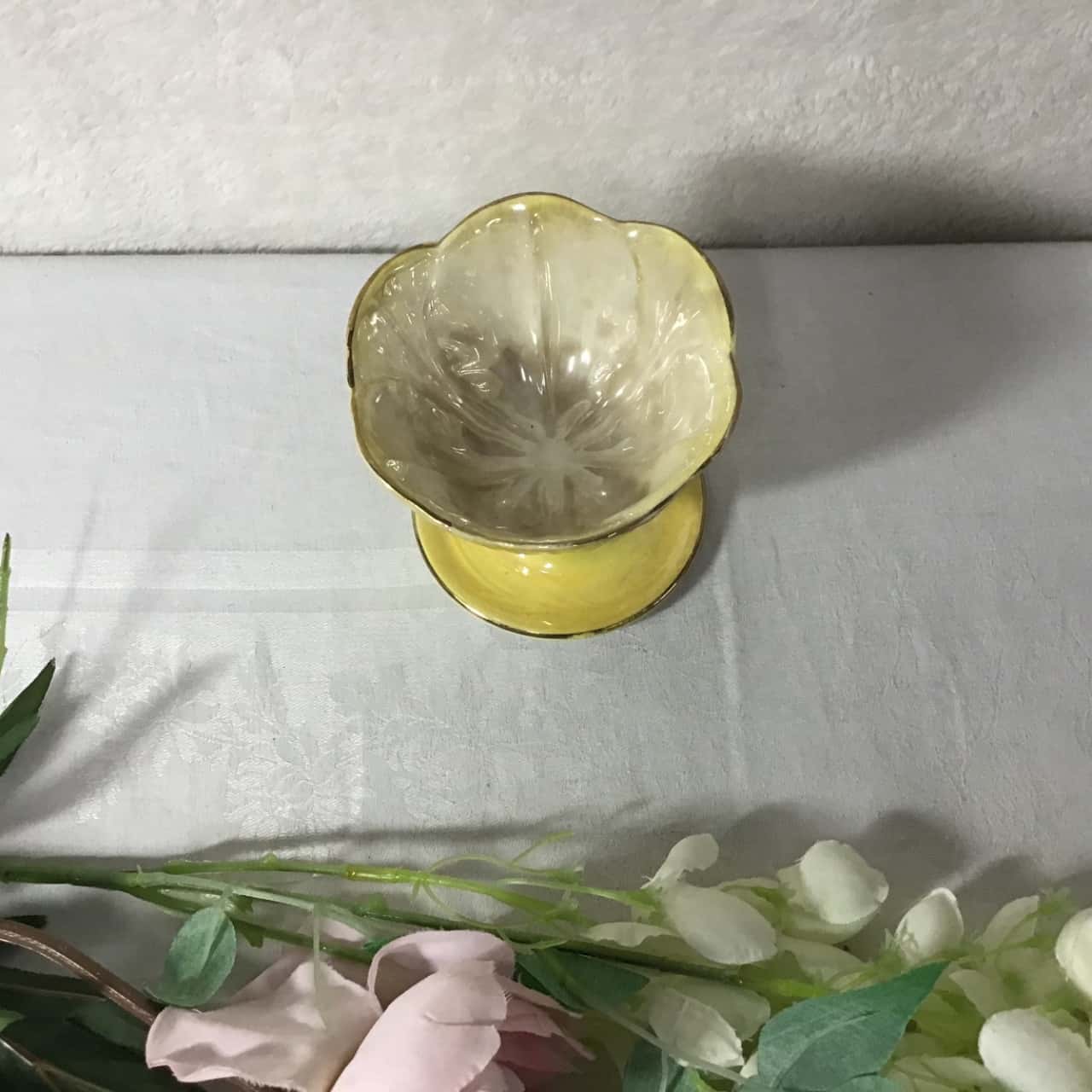 Vintage Maling Lustre Yellow Sundae Dessert Bowl