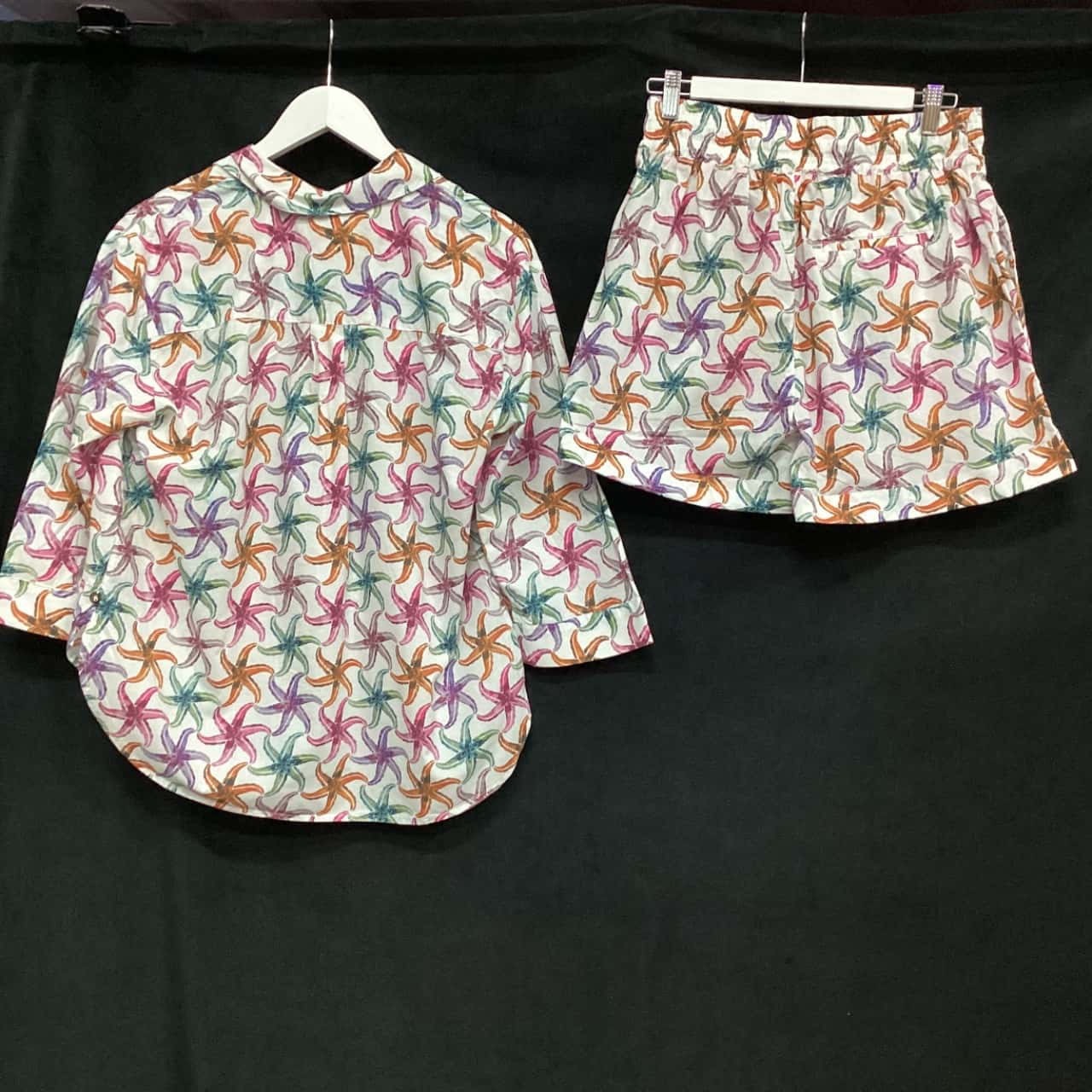 NEW - Scotch & Soda Womens Size 36 Pattern / White Short & Top Set