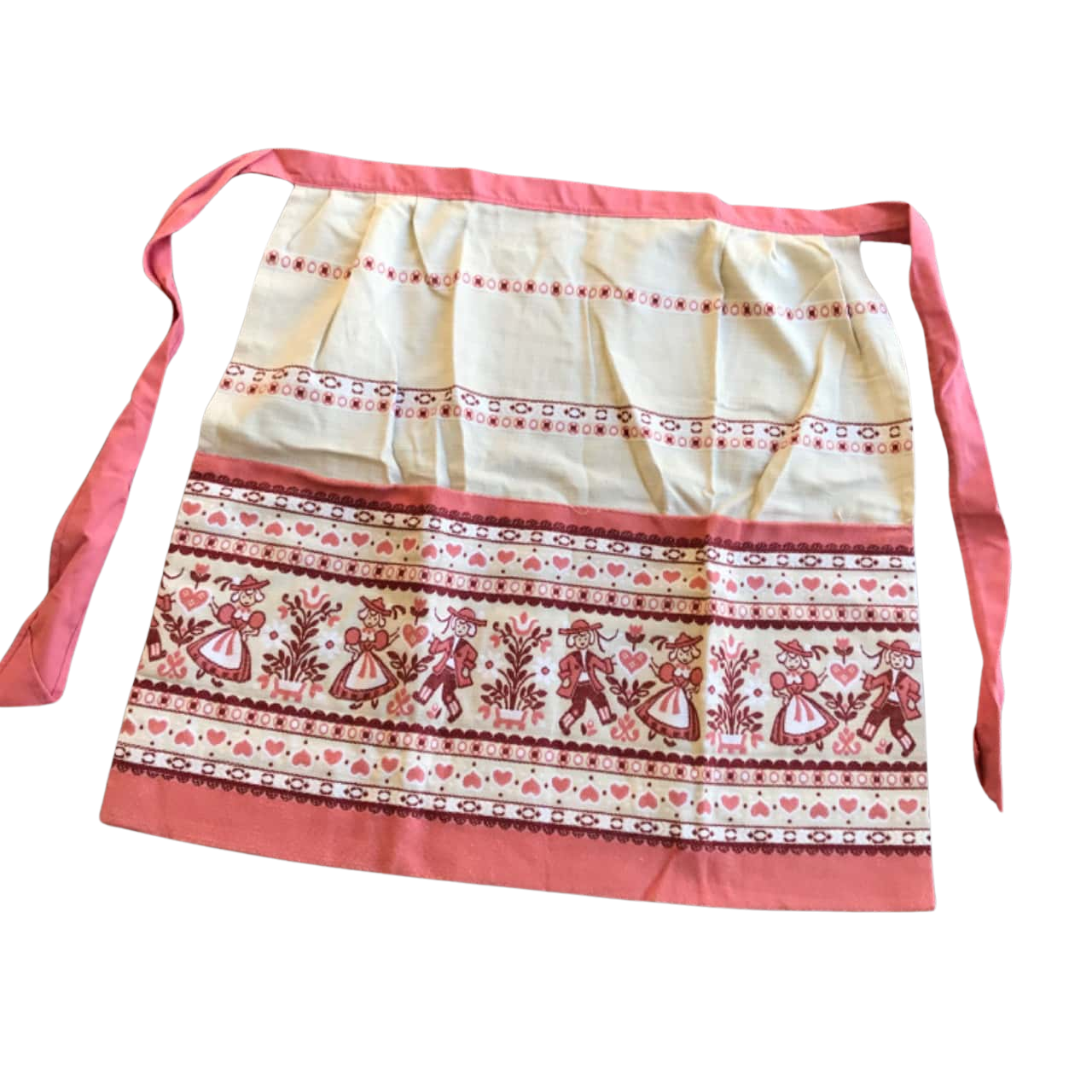 NWOT Womens Cream / Pink Vintage Style Apron Dutch Milk Maids HTH Tub(s)