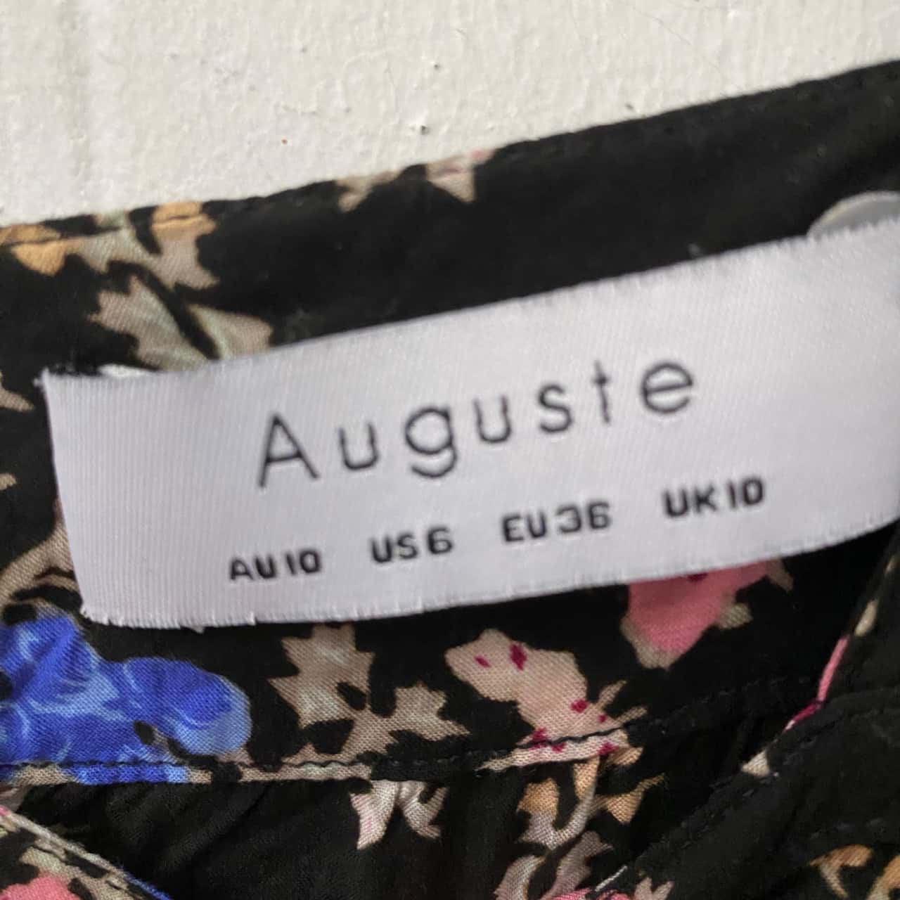 Auguste The Label Womens Size 10 Floral Midi Dress Black / Floral