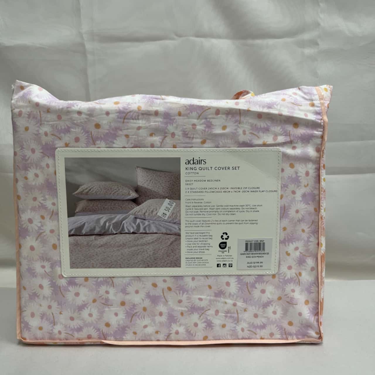 Adairs Quilt Cover Set King Reversible Daisy Meadow