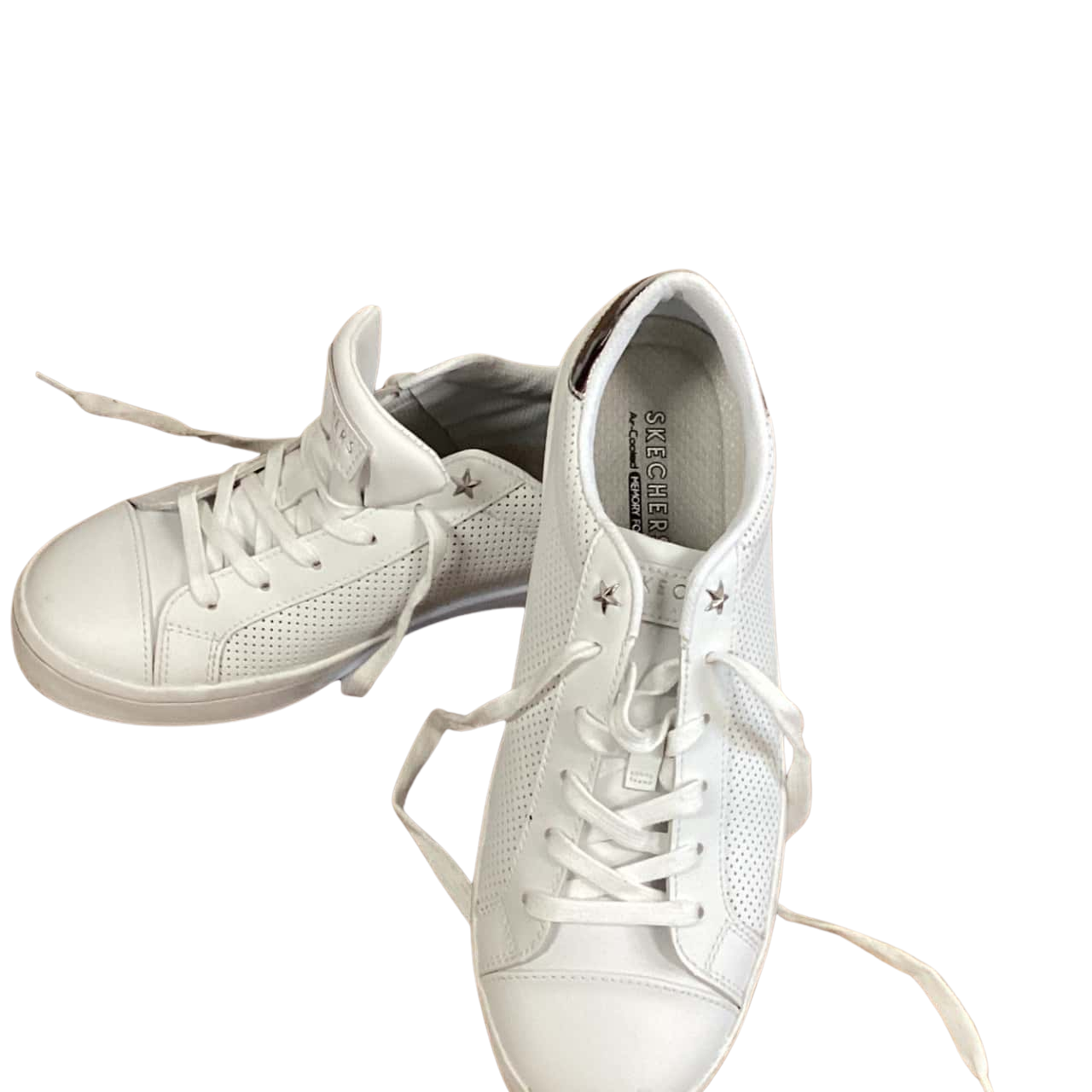 Skechers Womens Size 7 Silver / White shoes(s)