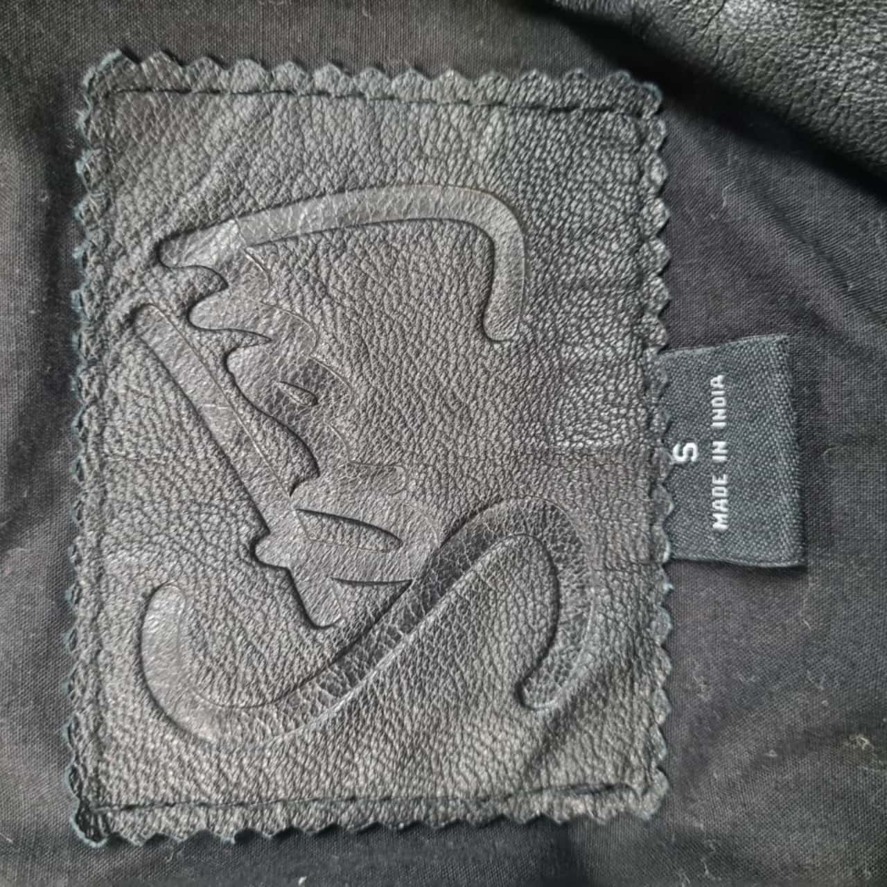 Mens retro style Black Leather Stray jacket (s)