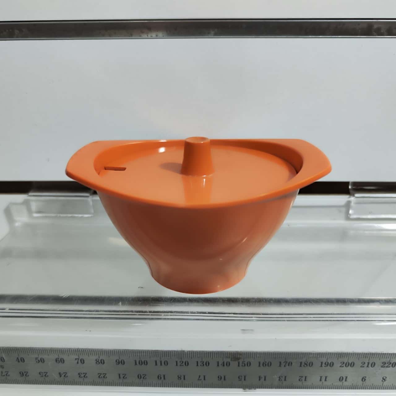 Bessemer Condiment Bowl and Lid Orange Vintage