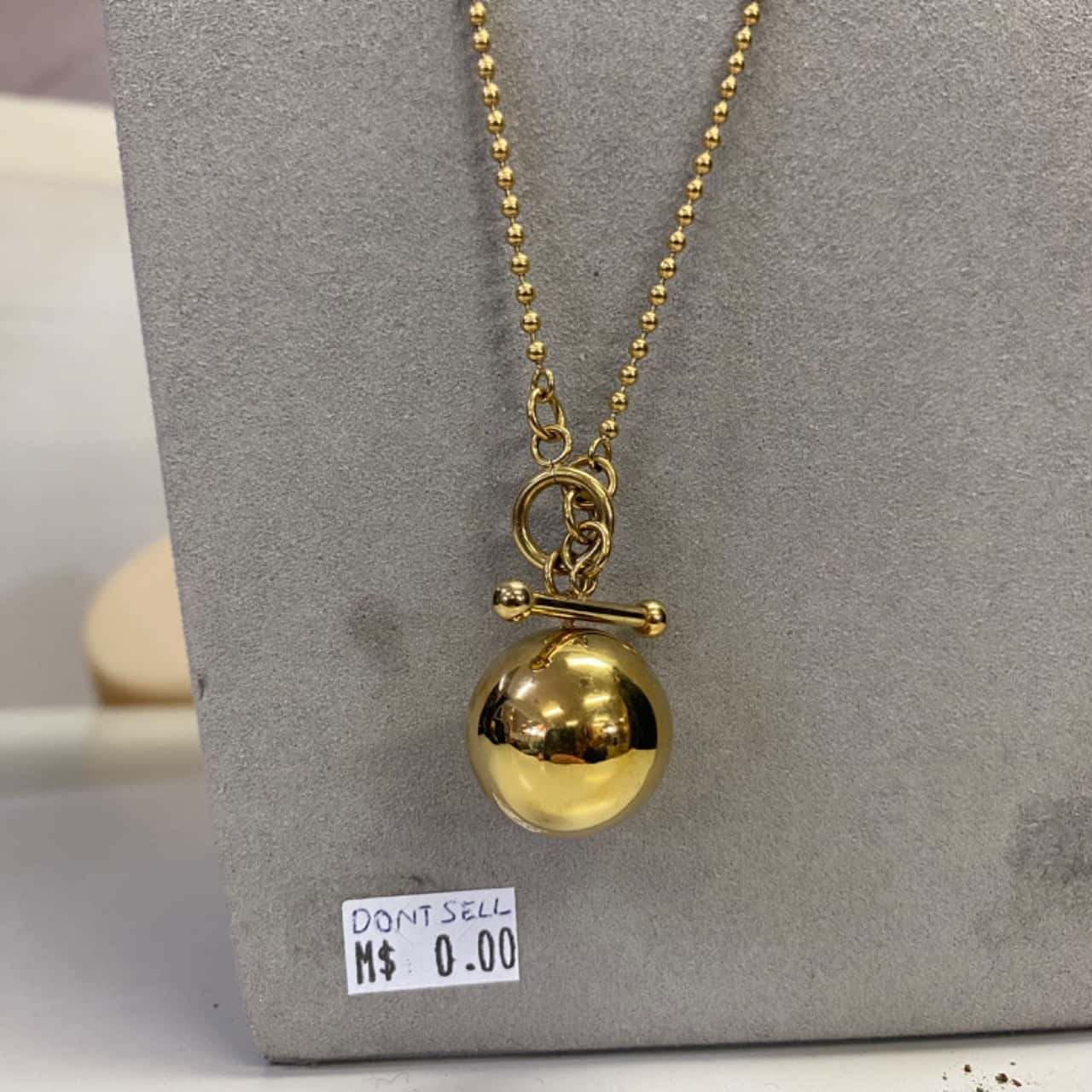Ball + Chain Gold Coloured Long Necklace (s)