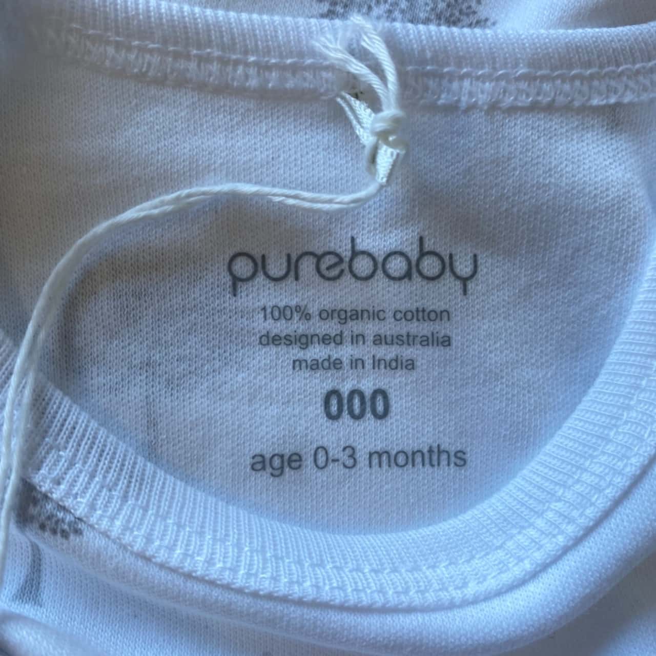 Purebaby Baby's Size 0-3m White Sleepsuit - New With Tags(s)