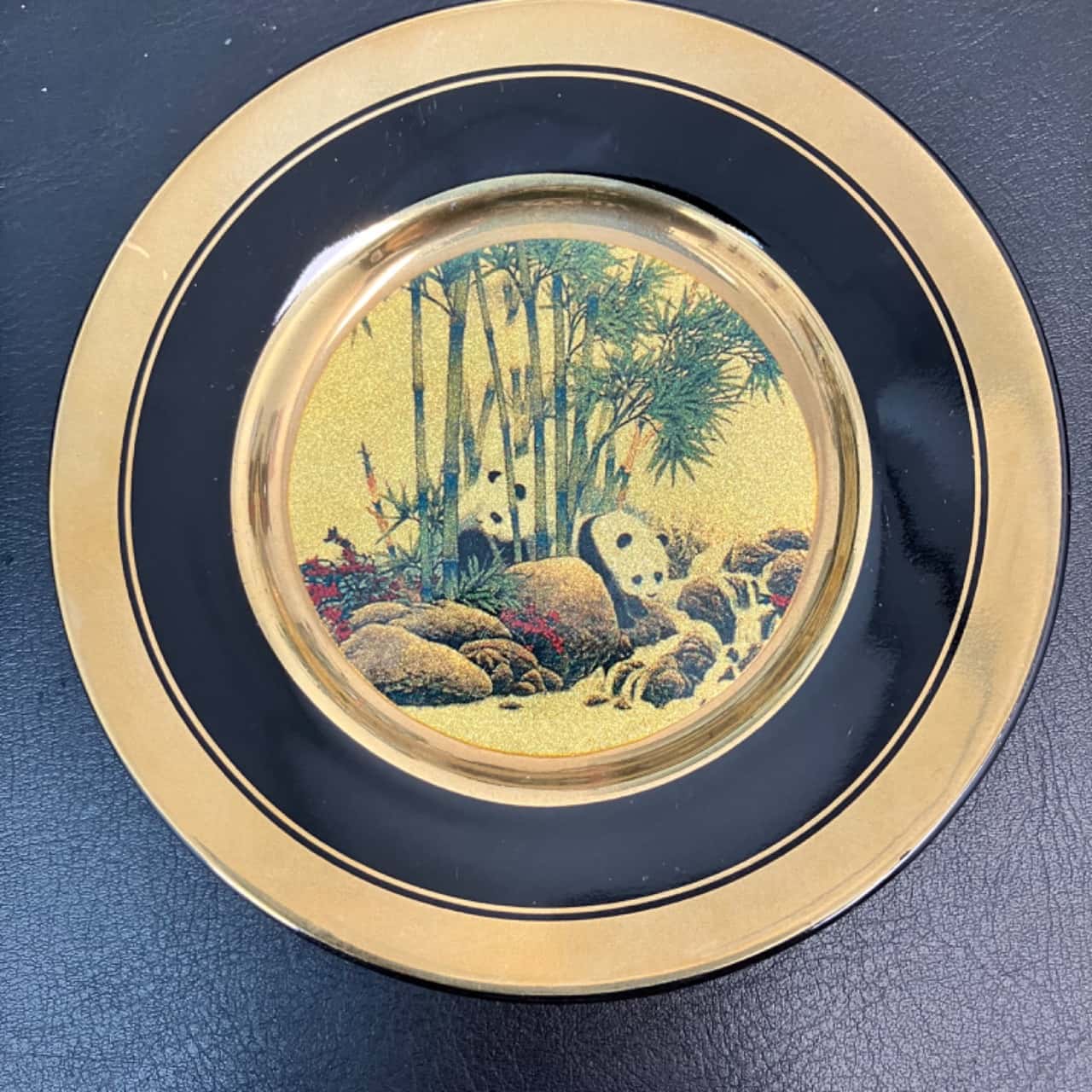 The Art of Chokin 24k Gold Edged Plate + 2 Small Plates