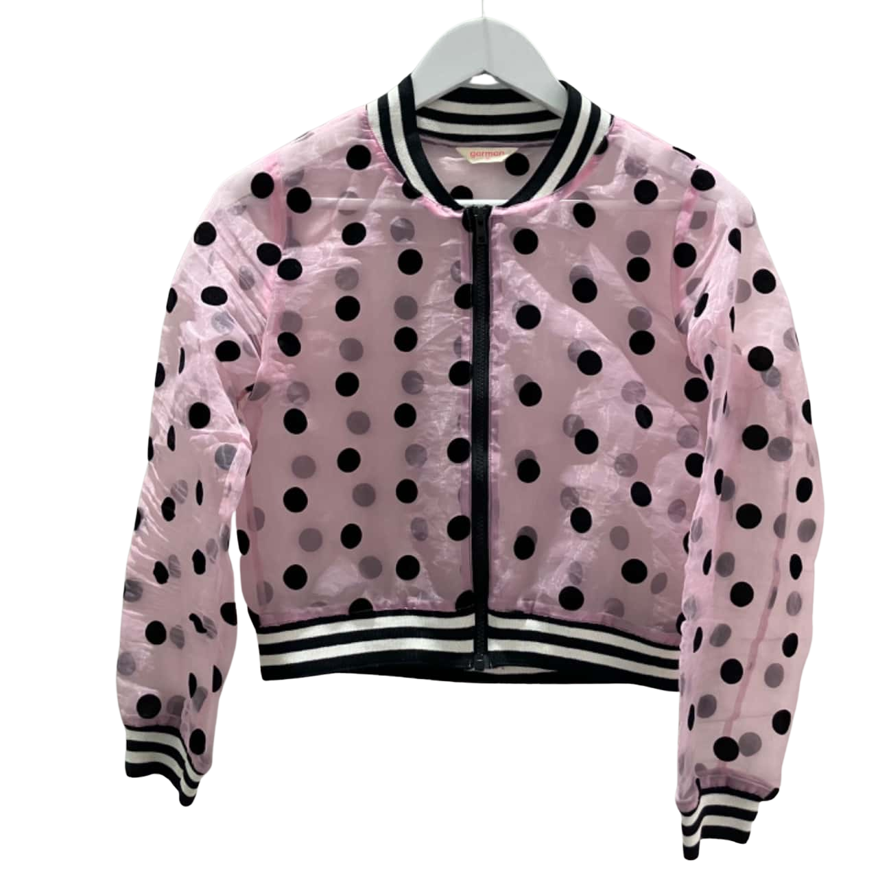 Gorman Women's Size M Cropped Pink Polka Dot Sheer Jacket(s)