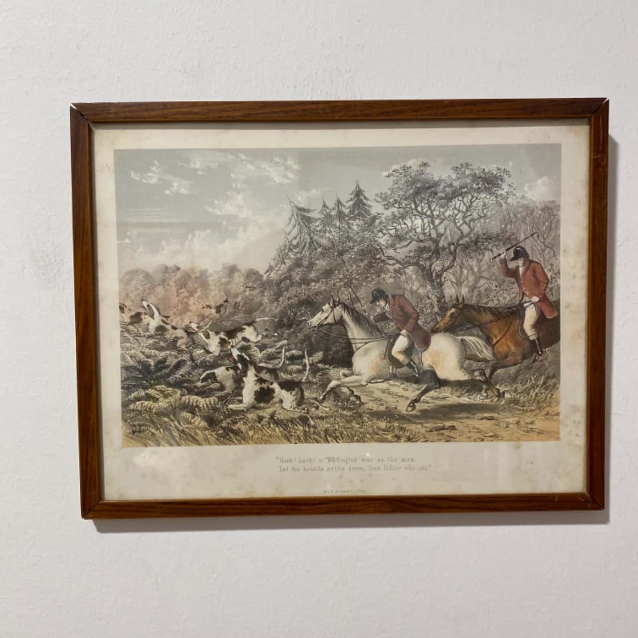 Antique M&N HanHart Hunting Scene Lithographs x4(s)