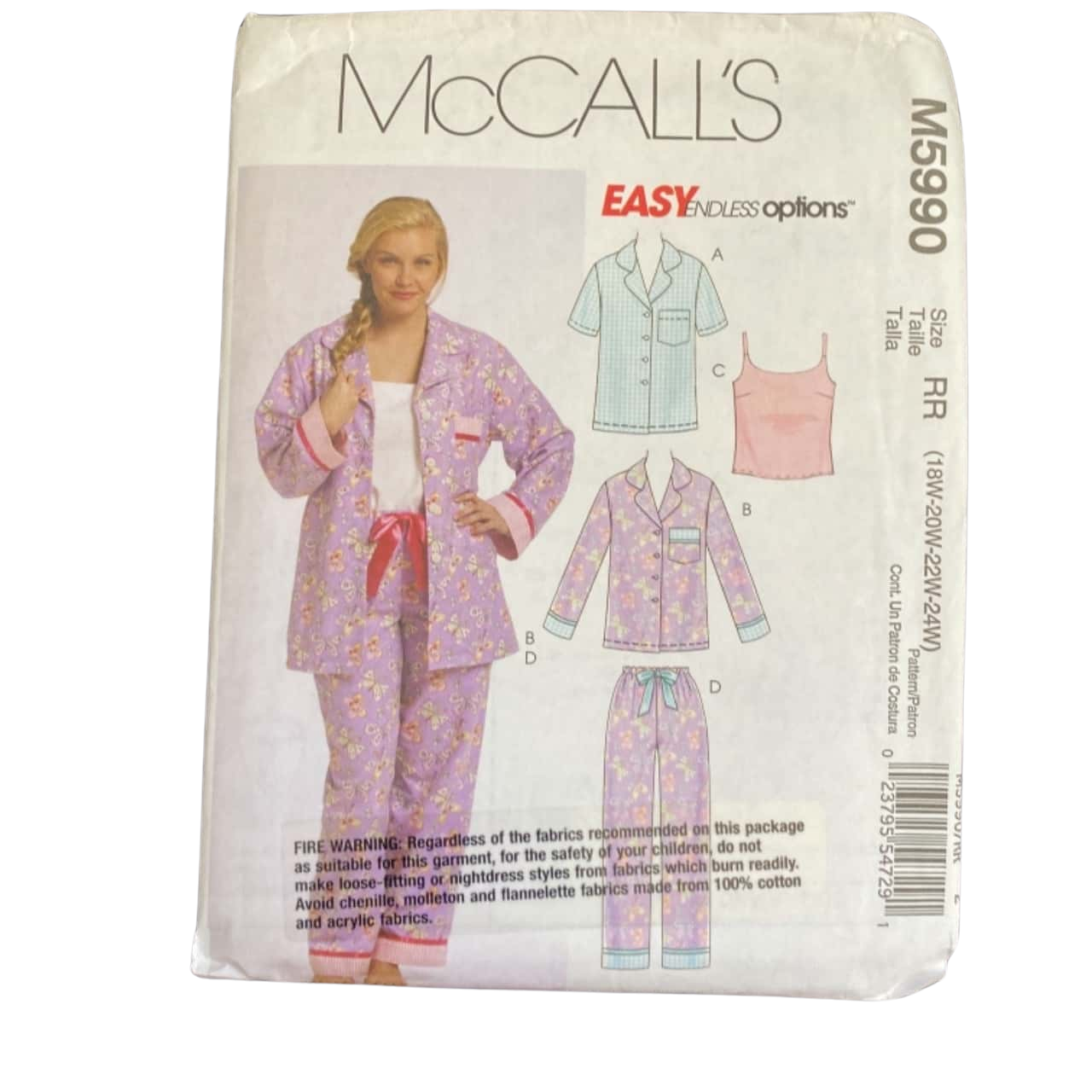 McCall’s pyjama pattern