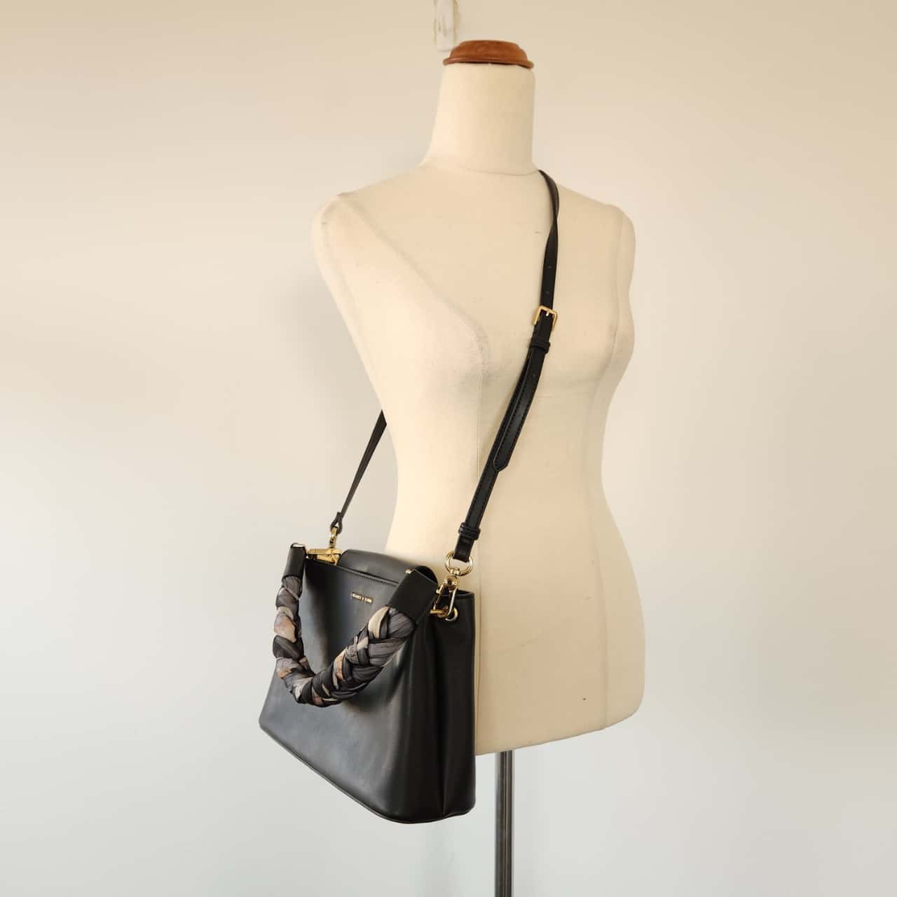 Charles & Keith Braid Handle Black Handbag (s)