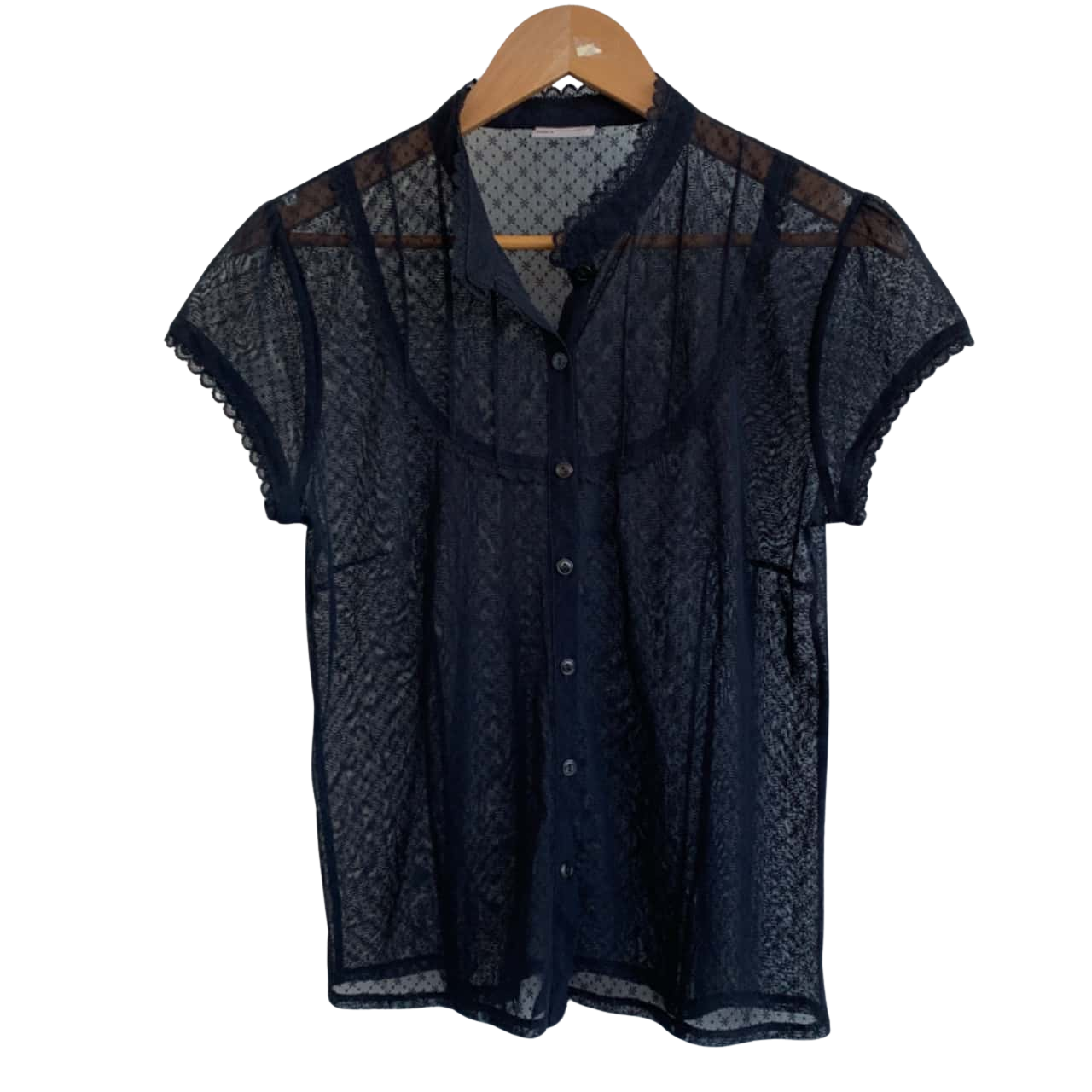 Hot Options Size 12 Black Lace Button Up (s)