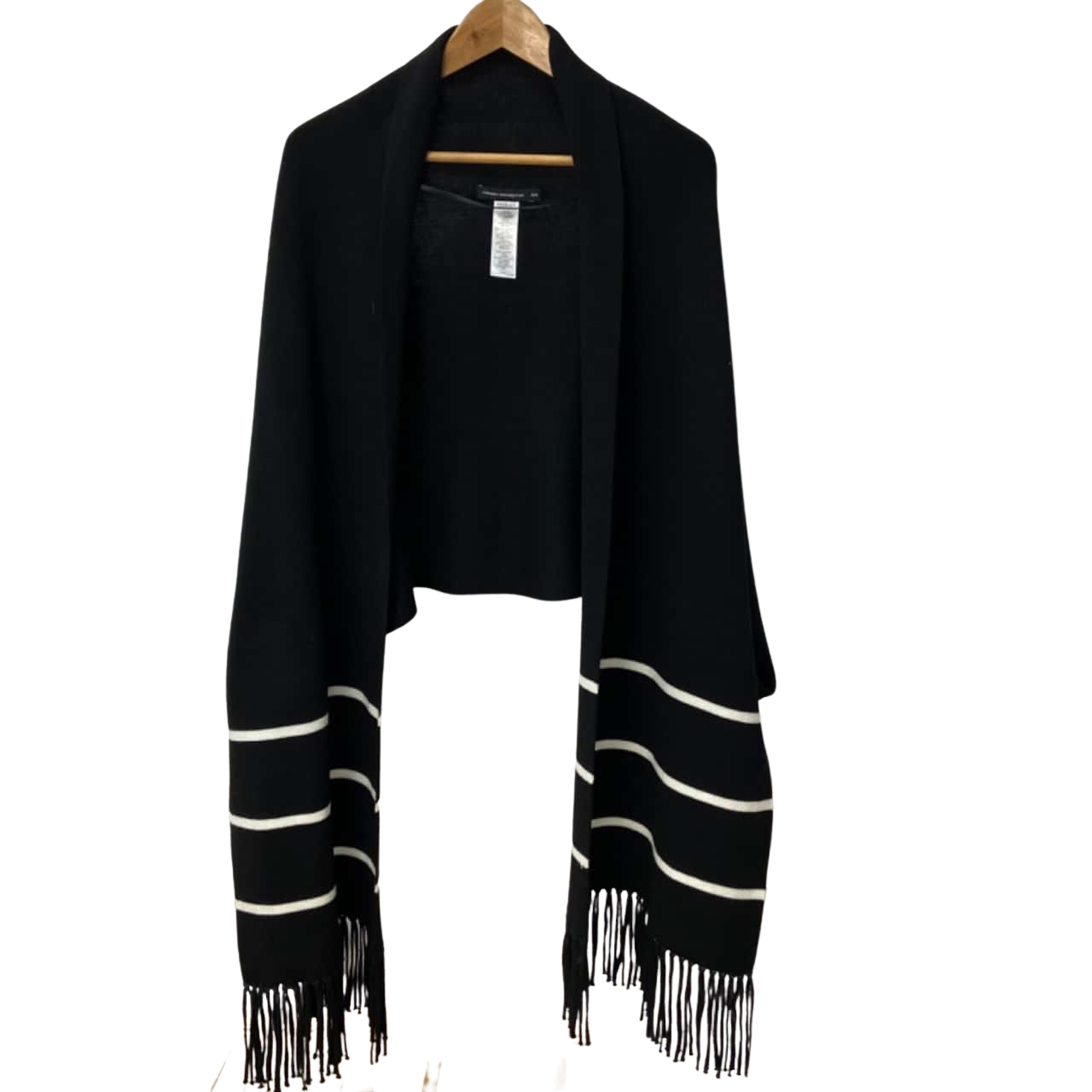 French Connection Womens Shawl Size 0S Black / White (s) - Used Good ...