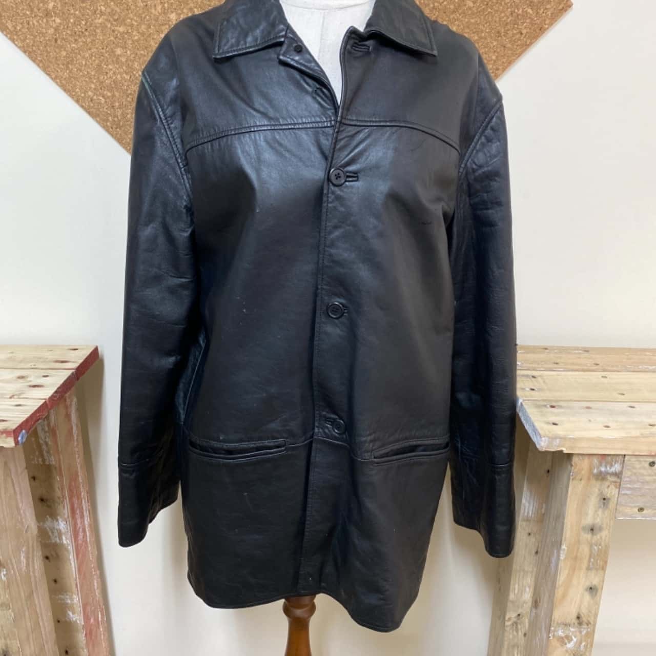Reserve Womens Size S Leather jacket Black as is(s)