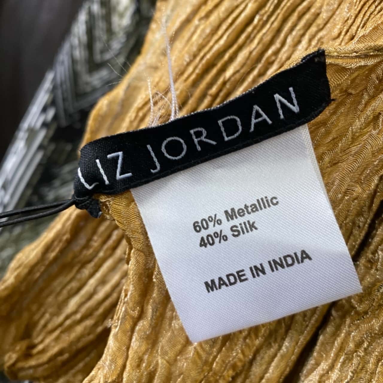 Liz Jordan Womens Metallic Gold Scarf