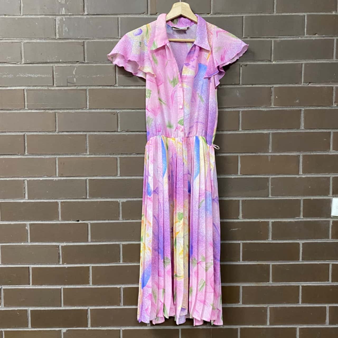 Vintage Derek Clothes Size S Pink Multicoloured Midi Dress(s)