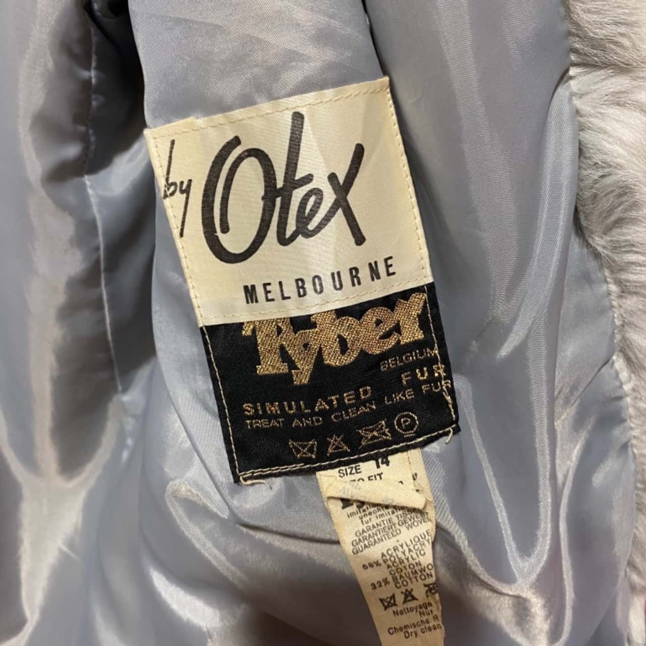 Vintage Otex Melbourne Tyber Faux Fur Jacket light grey(s)