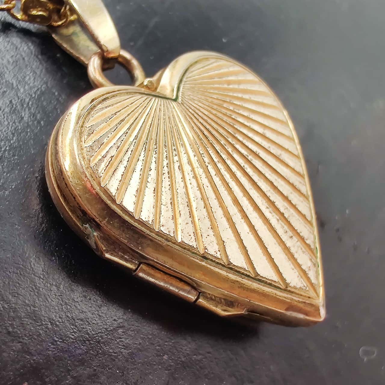 Classic Vintage Gold Plated Flat Link Chain With Rolled Gold Sunburst ...