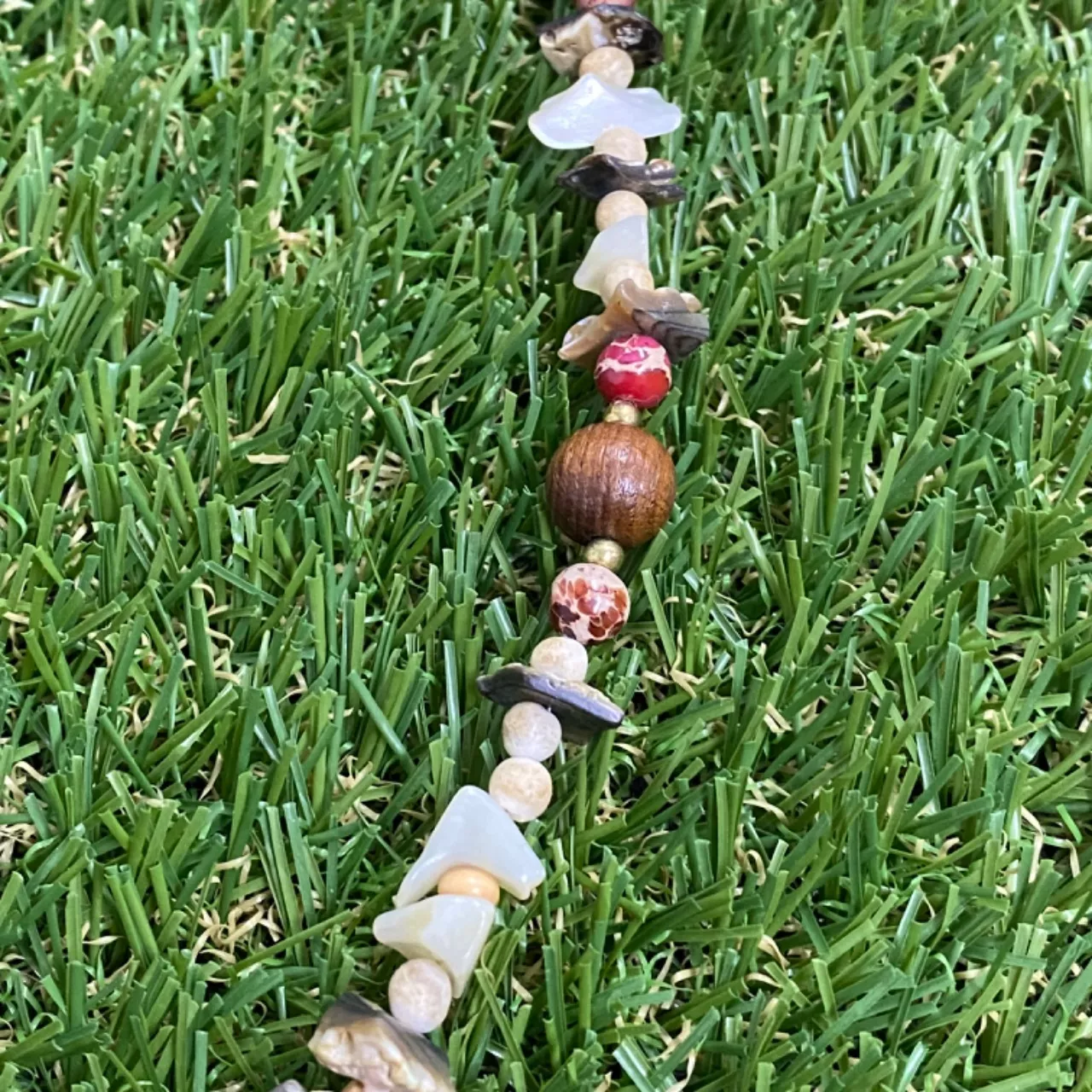 Womens Natrual Wood and Shell Bead Necklace - Used Very Good | Salvos ...