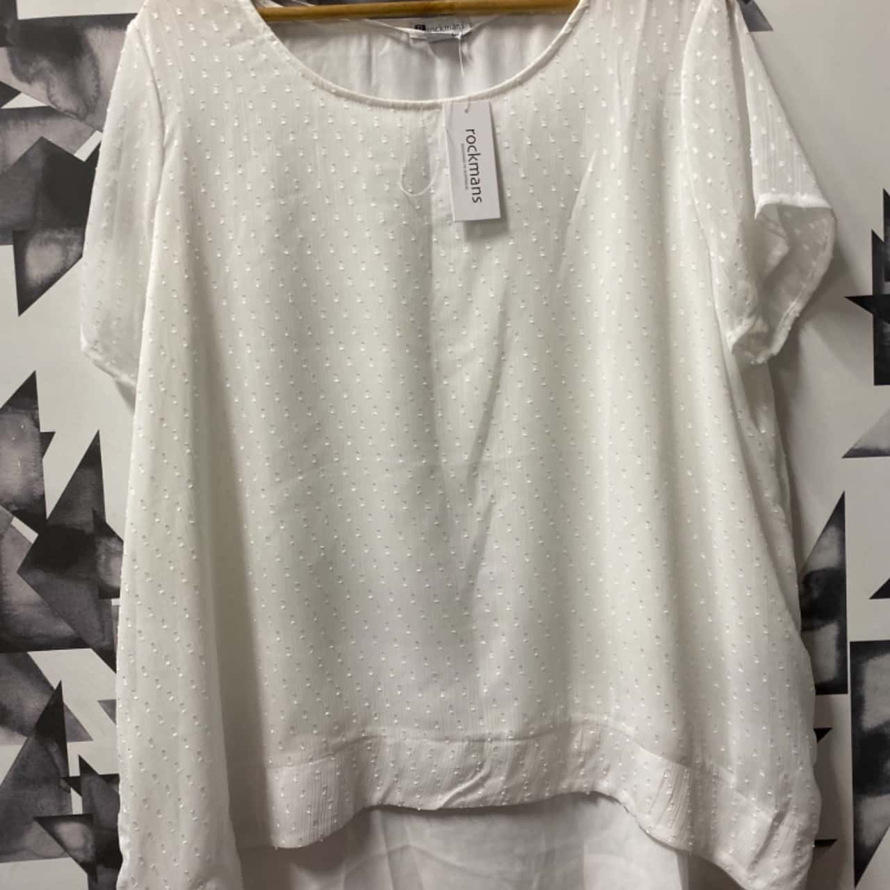 Rockmans Womens Top Size 20 / Plus Size White (s)