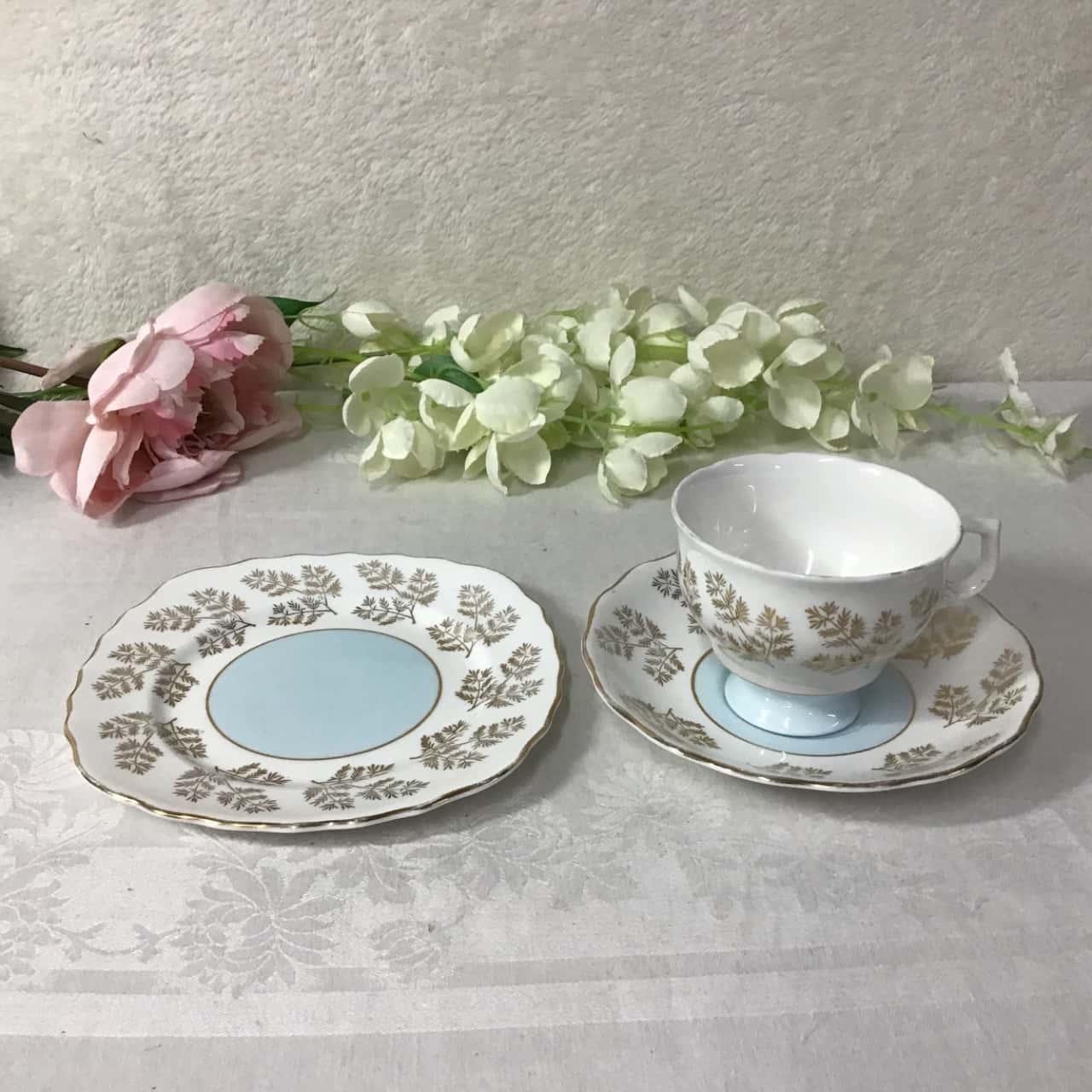 Vintage Colclough Blue / White / Gold Pattern Bone China Cup Saucer and ...