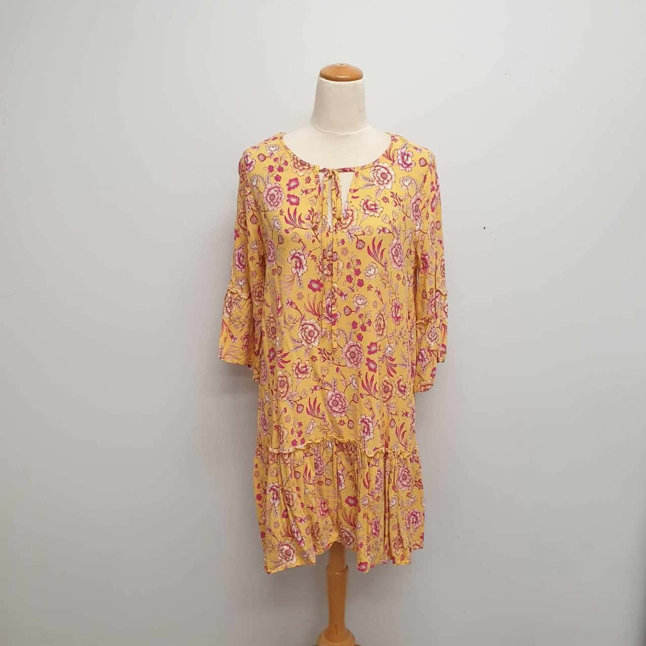 Dreamcatcher Super Cute Mustard & Pink Floral with Long Frill Bell ...