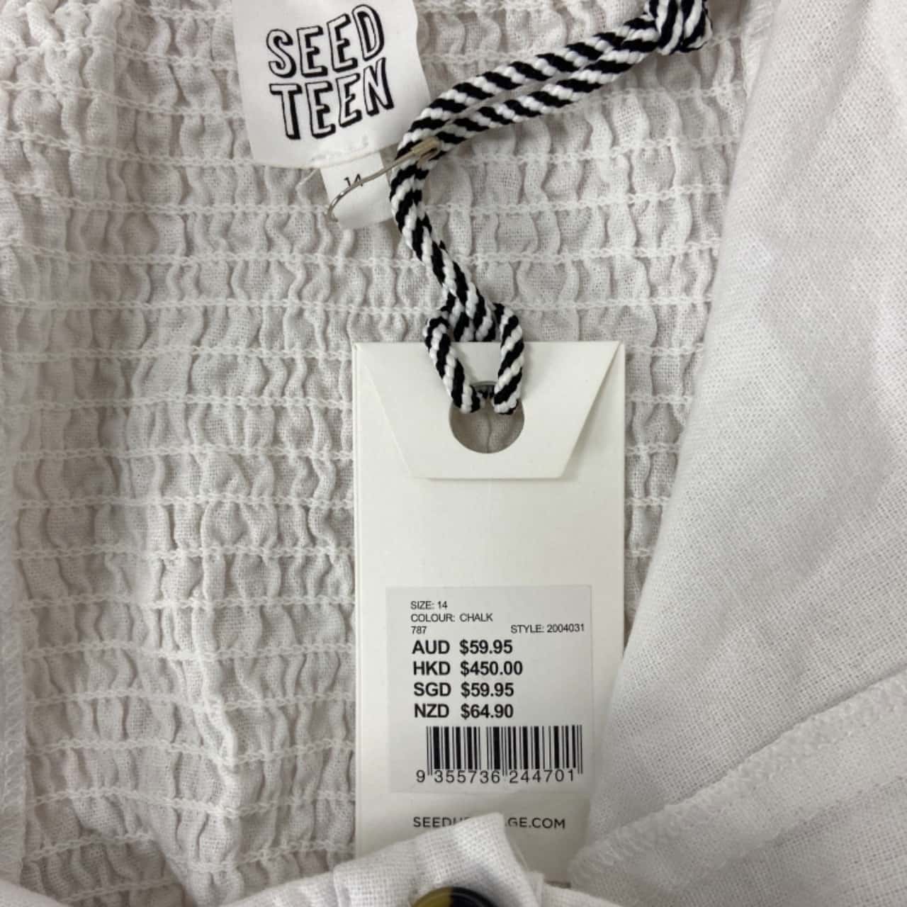 Seed Teen Kids Size 14 linen Dress White (s)