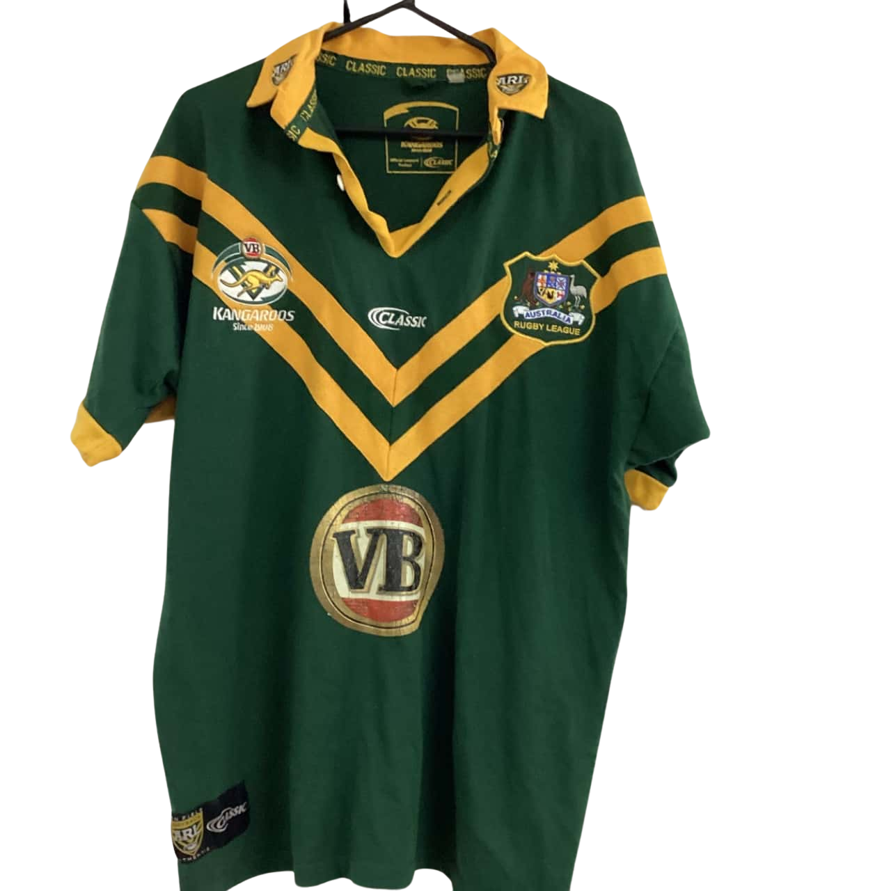 NRL Mens Size L Green / Yellow shirt (s)