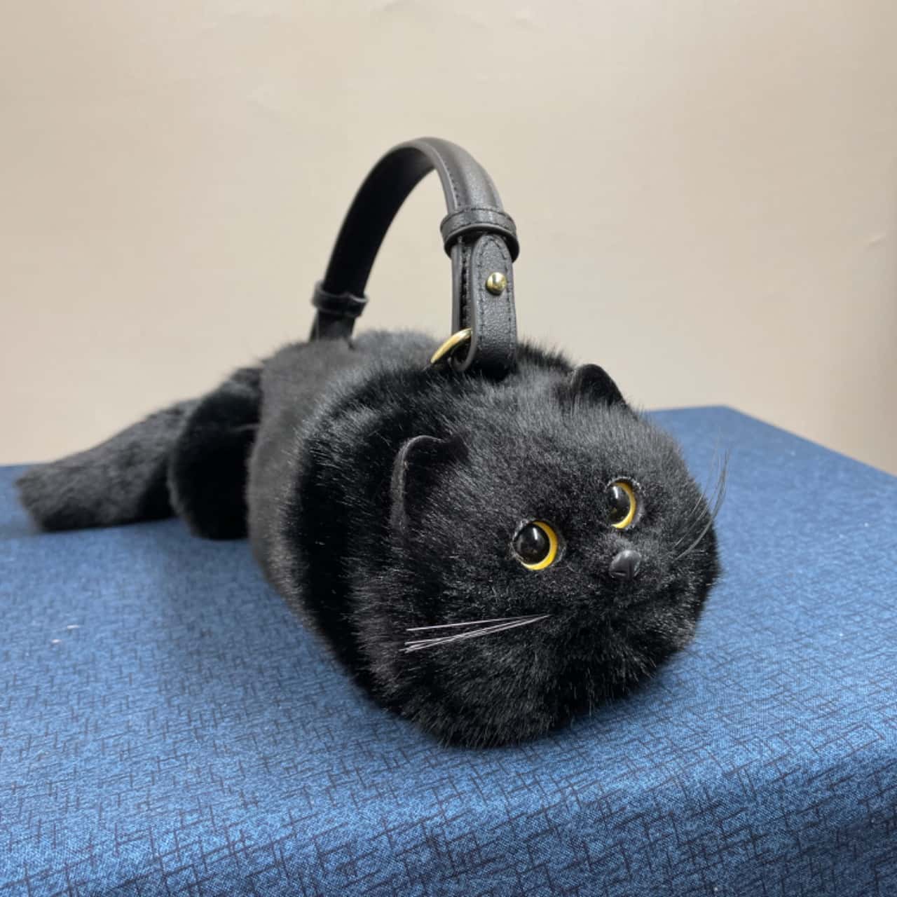 Cute Cat Cross Body Bag Handbag Black (s)