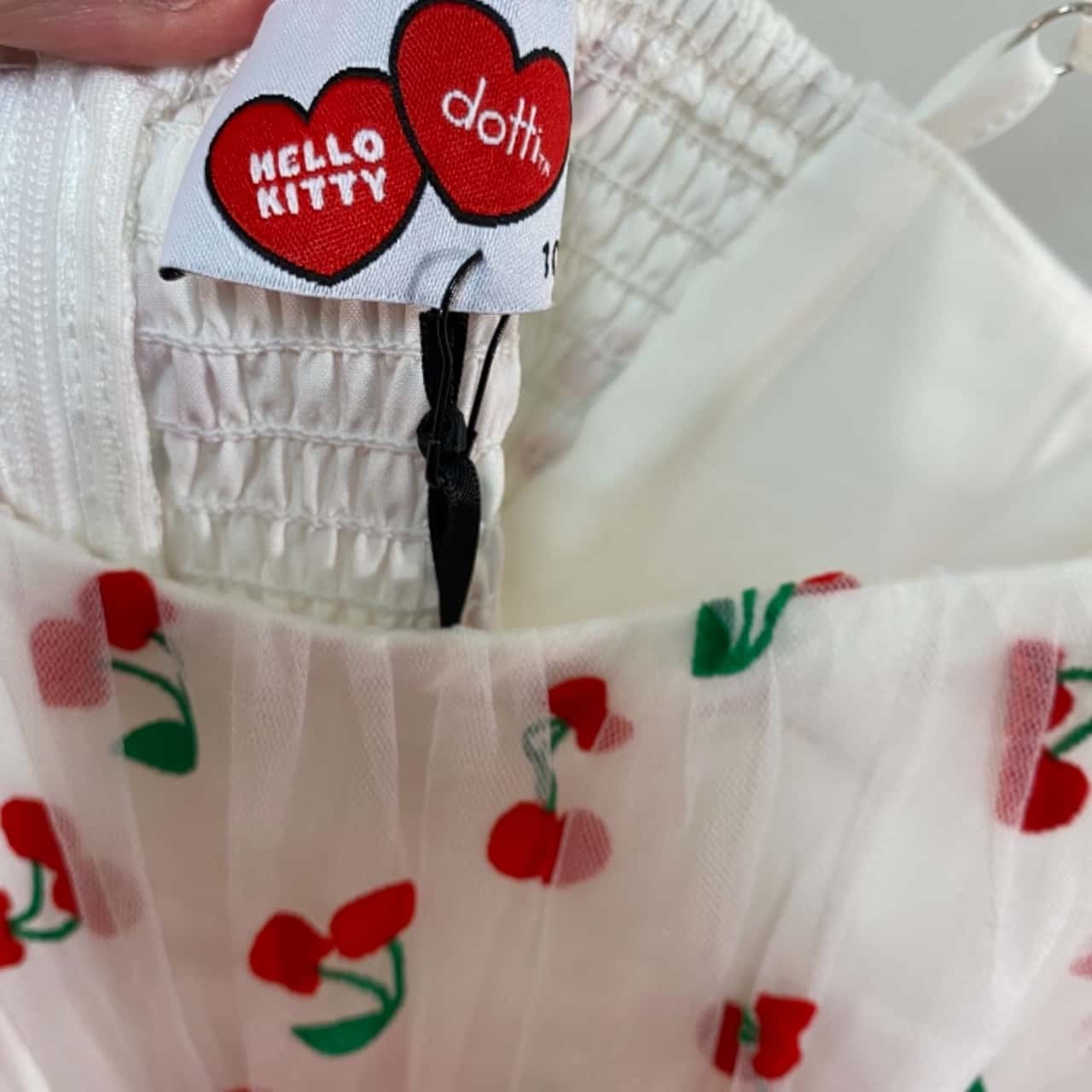 Dotti x Hello Kitty Womens Dress Size 10 White Cherry(s)