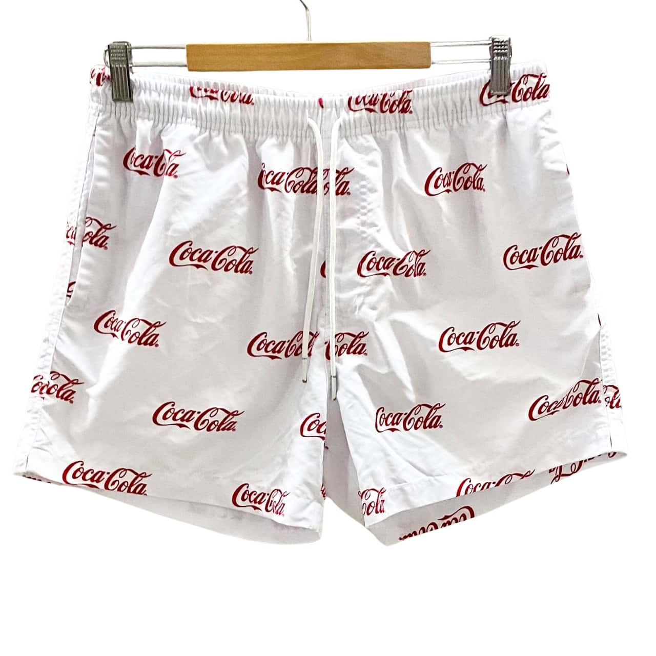 COCA-COLA Mens Size L Red / White Shorts